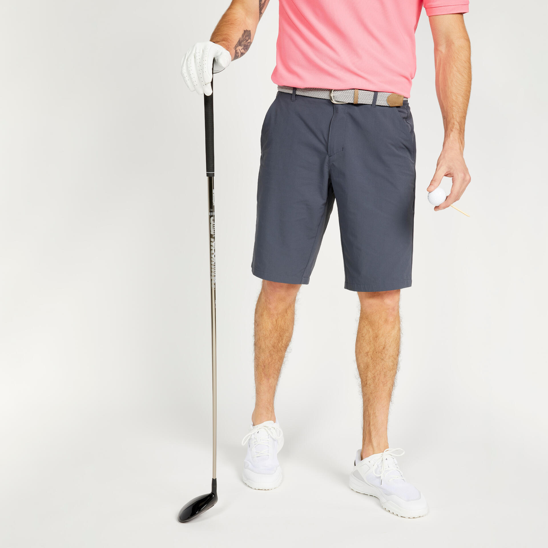 MEN'S GOLF SHORTS - WW500 DARK GREY