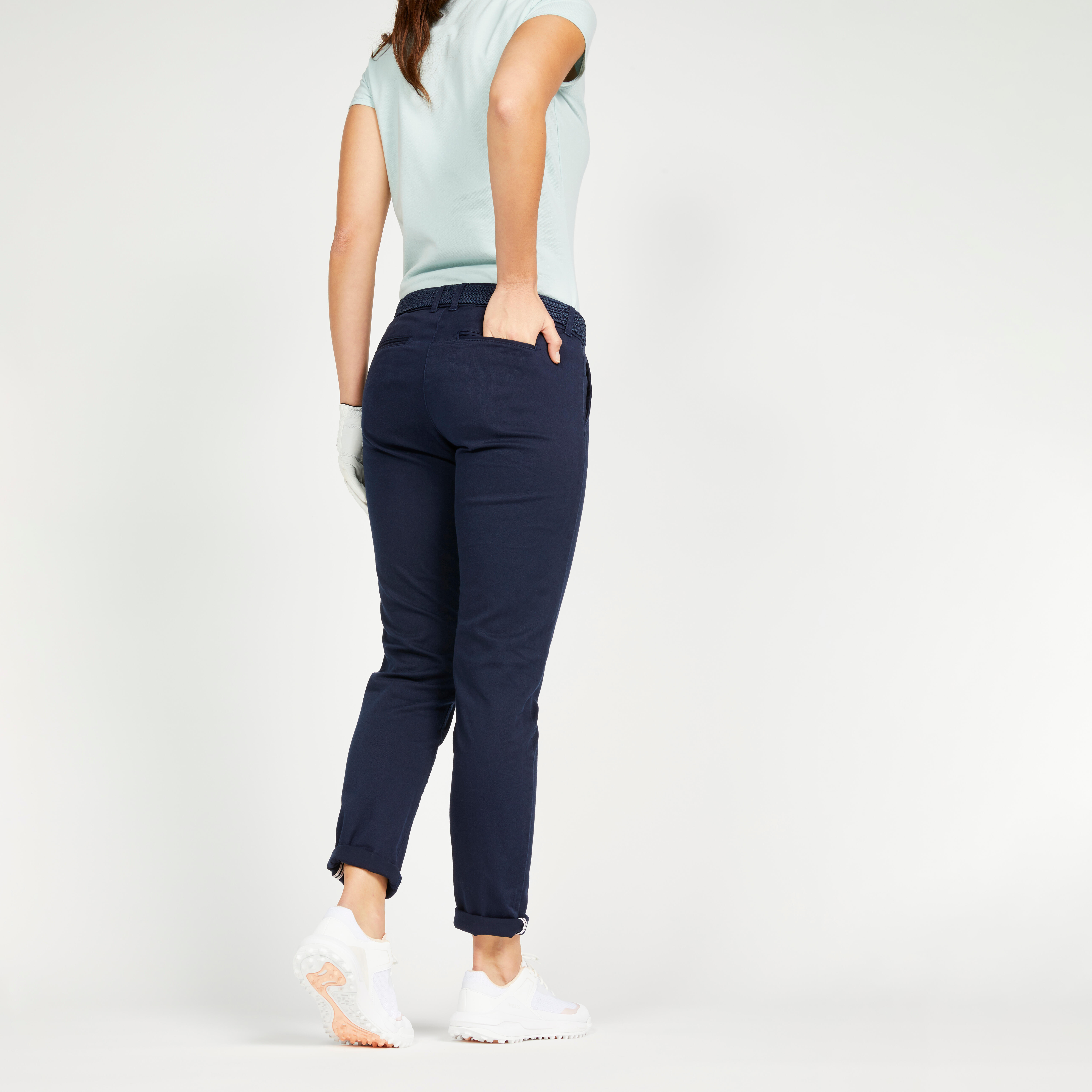 Dámske golfové nohavice MW500 tmavomodré - Decathlon