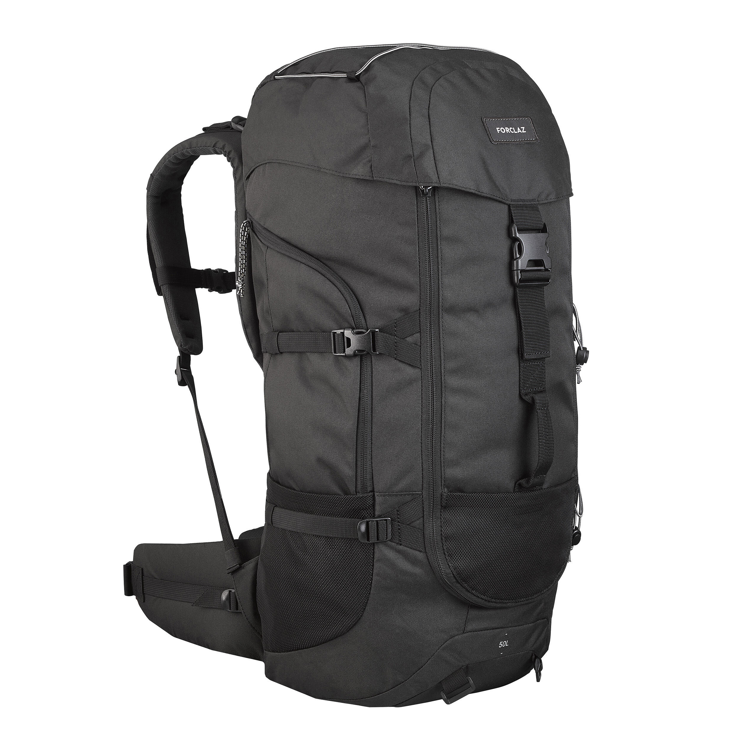 Hiking Backpack 50 L - Travel 100 Black - Black‎ - Forclaz - Decathlon