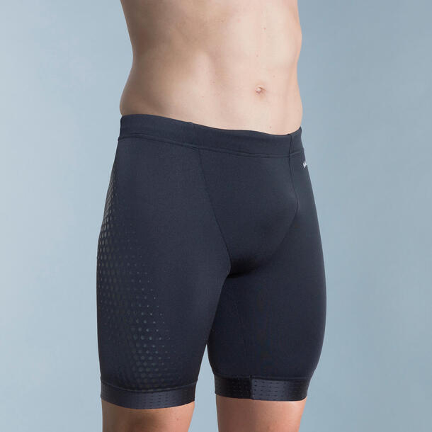 Men Swimming Jammers 500 - Black Hexagon