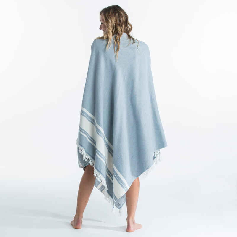 Toalla tipo poncho grande de 90x190cm Olaian azul grisáceo - Decathlon