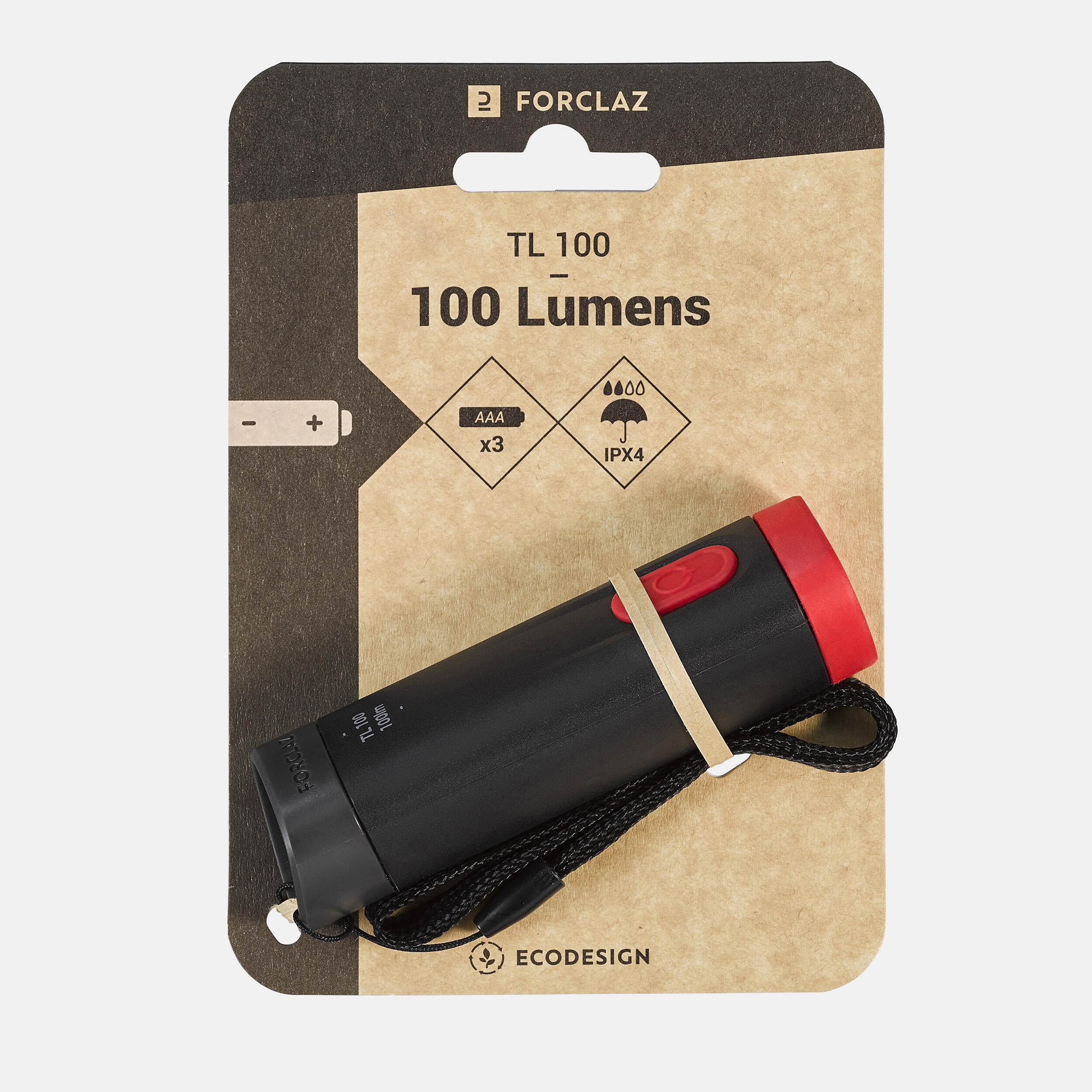 TL 100 hiking battery-powered flashlight 100 lm - Vermilion, smoked ...