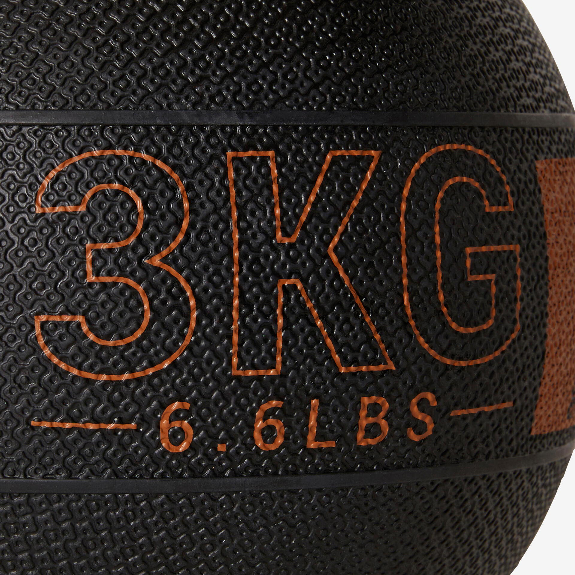 3 kg Rubber Medicine Ball - Black/Orange