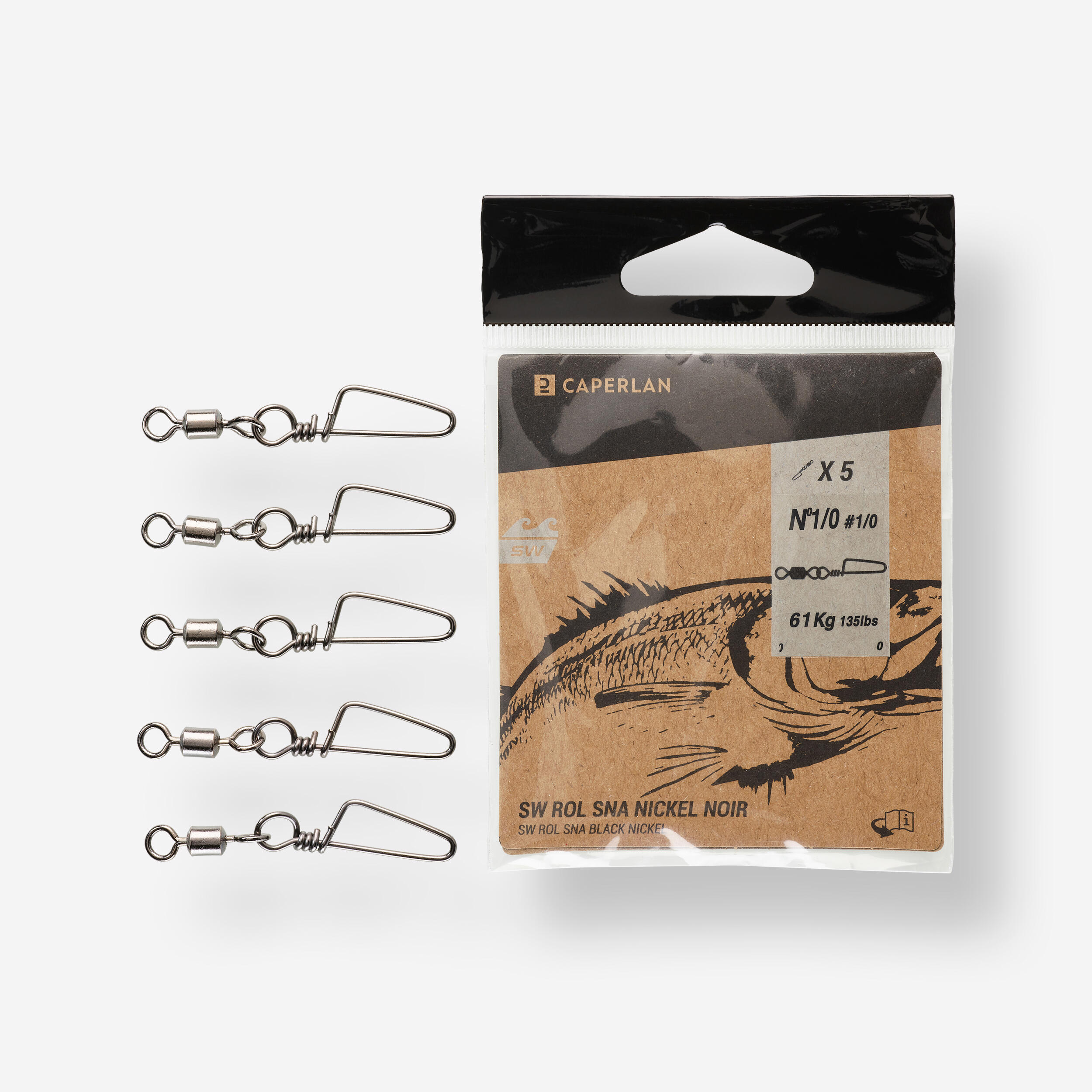 Émerillon agrafe pêche en mer rolling snap BLACK NICKEL SW ROL SNA BLK ...