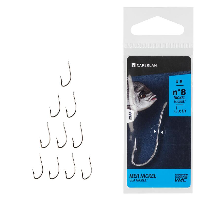 CAPERLAN - Cârlig Simplu Pescuit În Mare Nichel | Decathlon