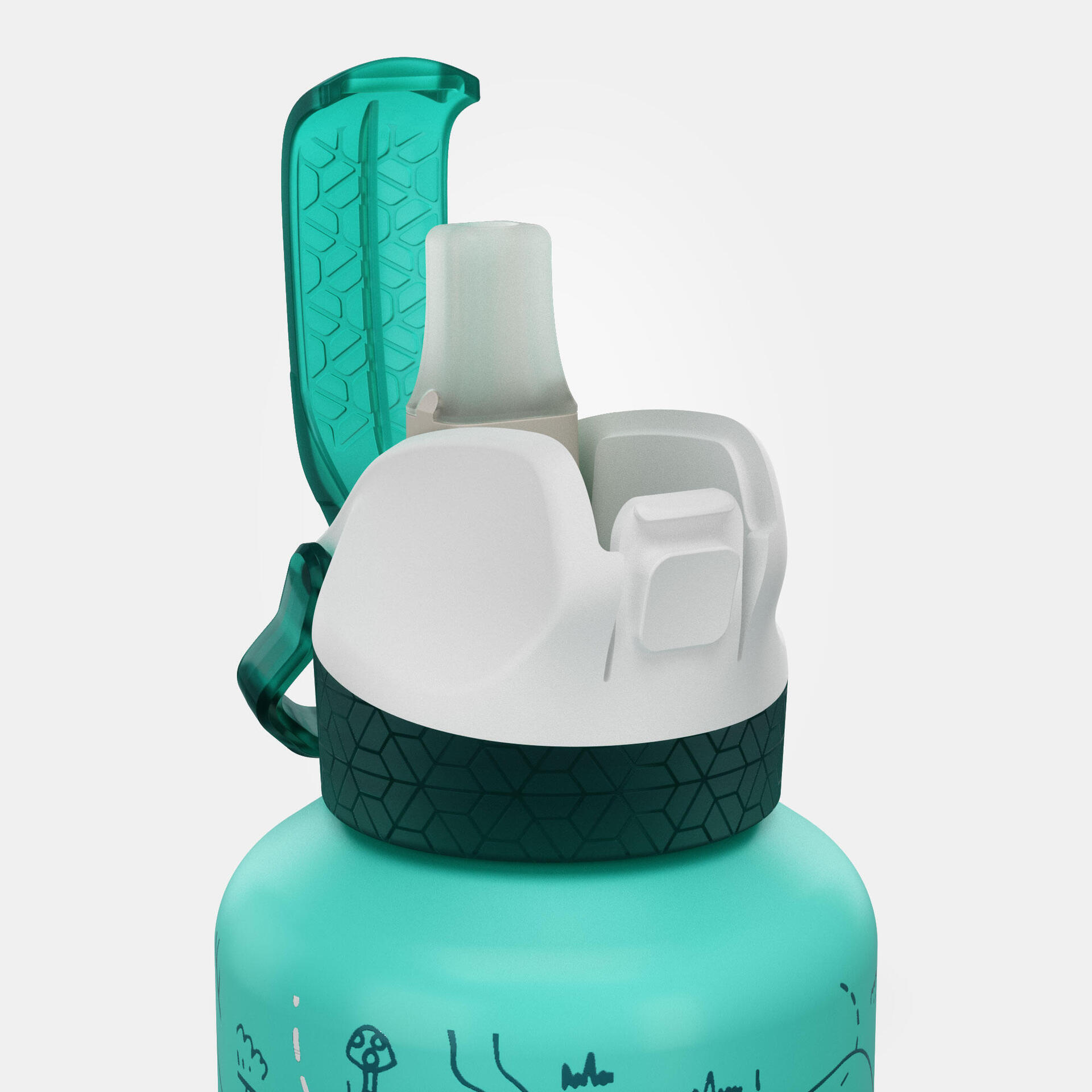 Botol Minum Hiking Aluminium 900 Tutup Instan & Sedotan 0,6 Liter ...