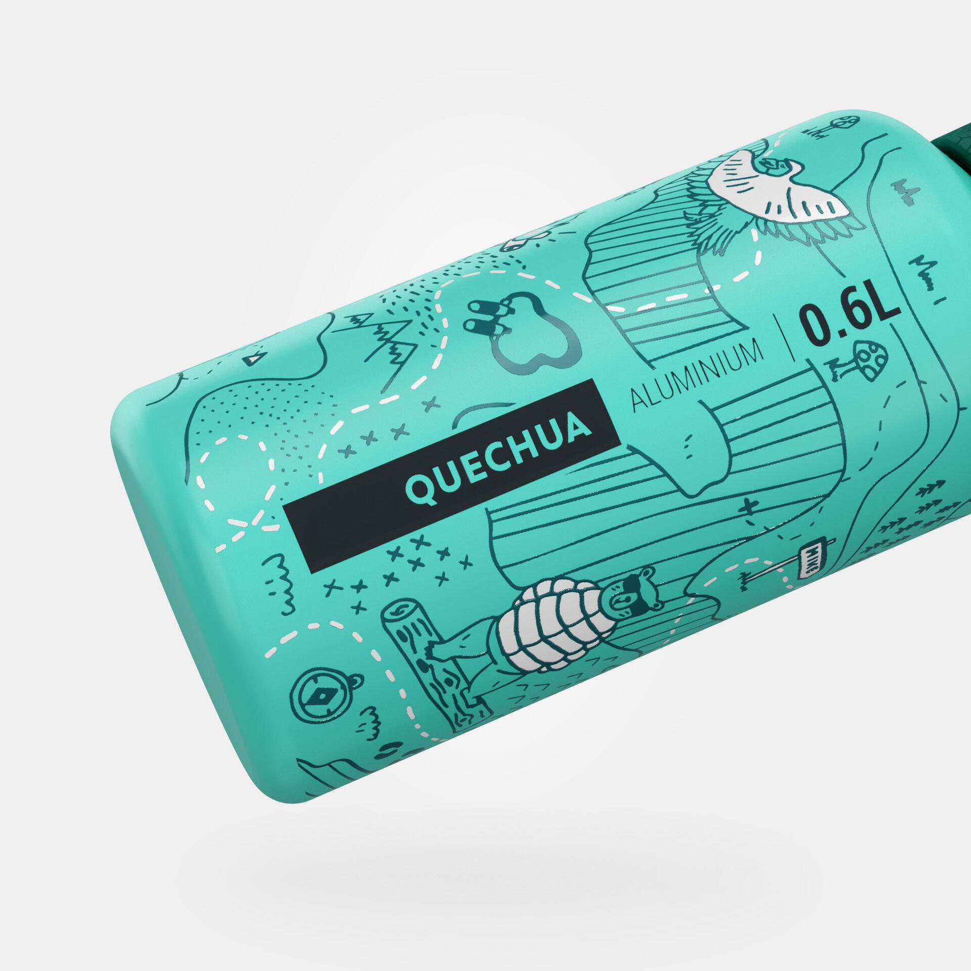 Botol Minum Hiking Aluminium 900 Tutup Instan & Sedotan 0,6 Liter ...