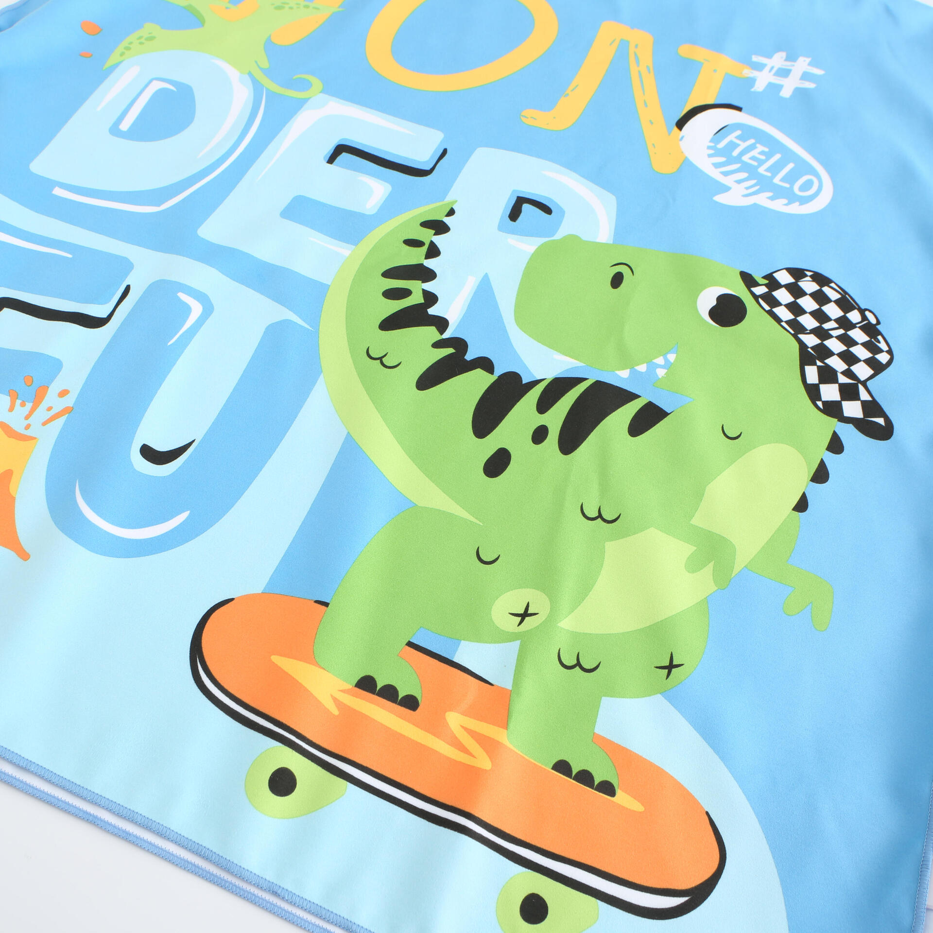Kids swimming poncho shark blue