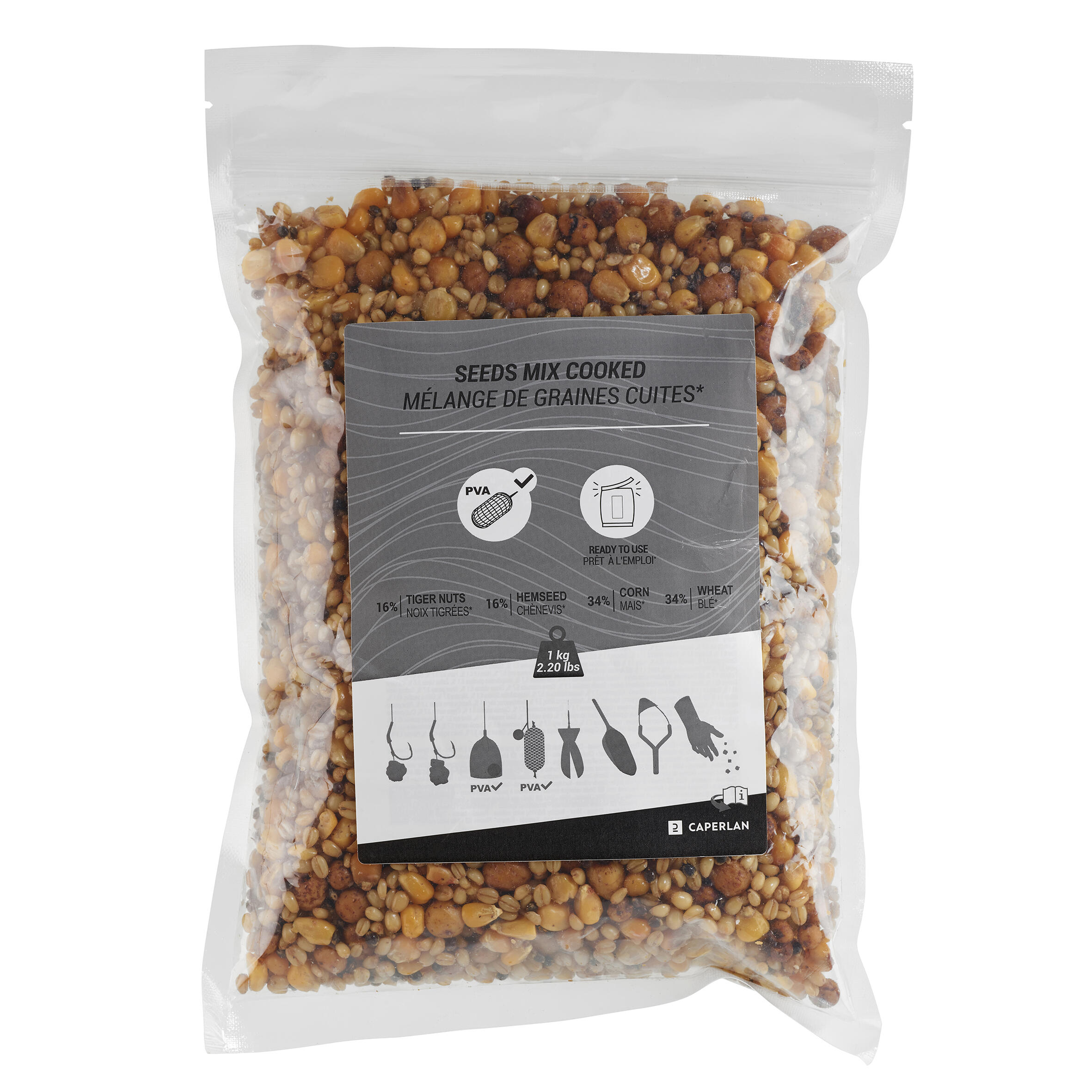 Carp Fishing Cooked Mixed Seeds 1kg - Decathlon