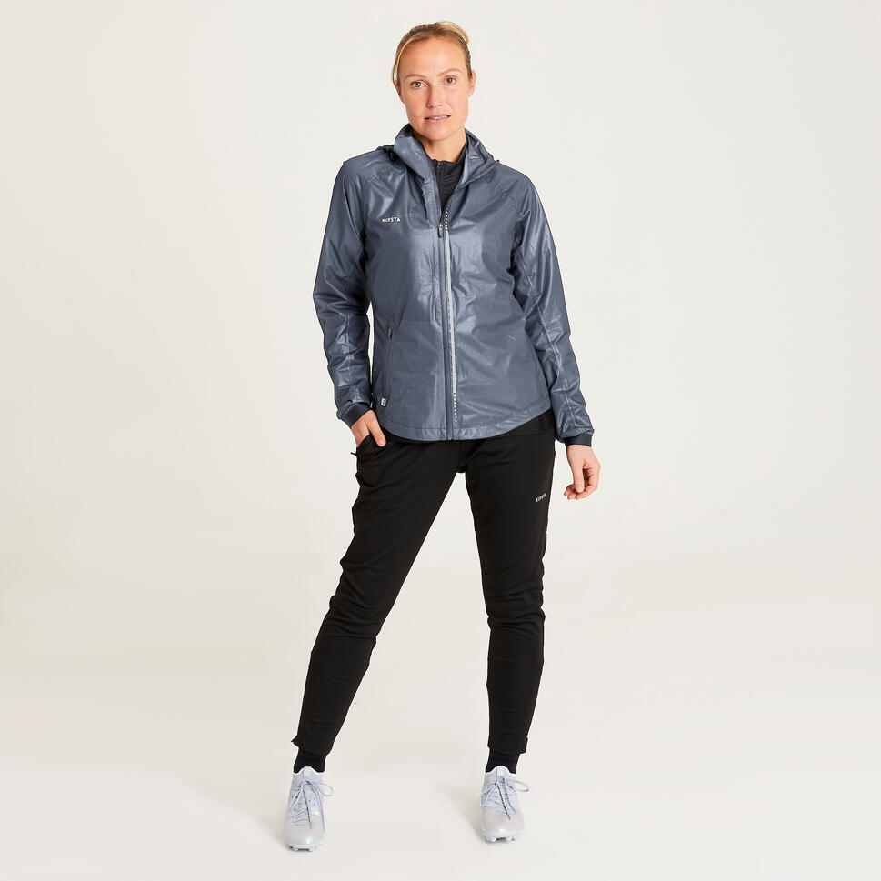 Women's Football Rain Jacket - Black KIPSTA - Decathlon