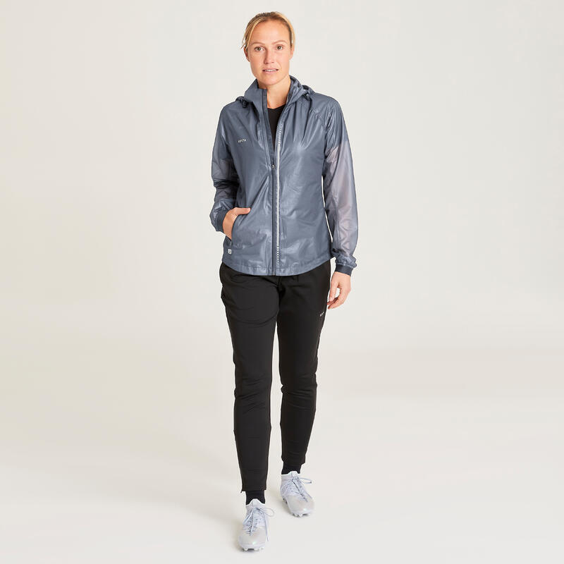 Women's Football Rain Jacket - Black KIPSTA - Decathlon