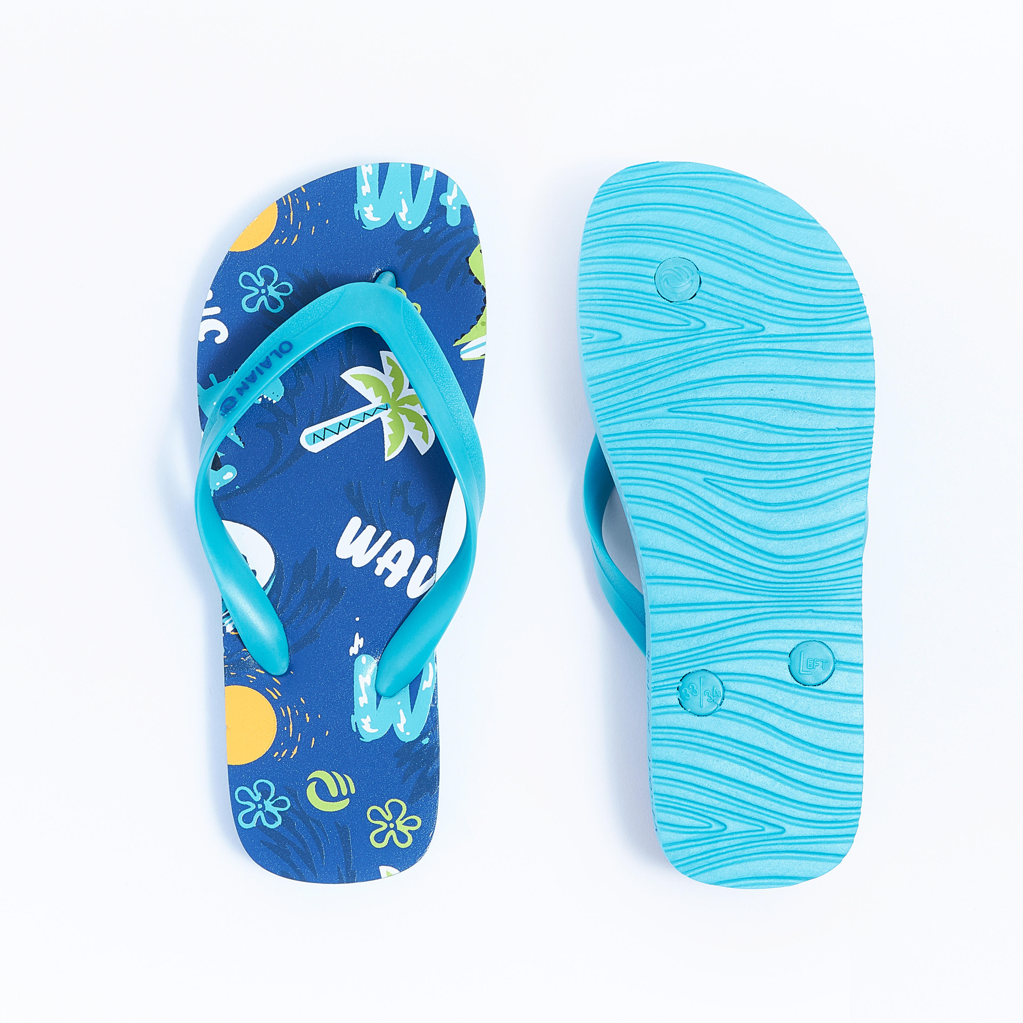 Buy's surfing flip-flops dinosaur blue