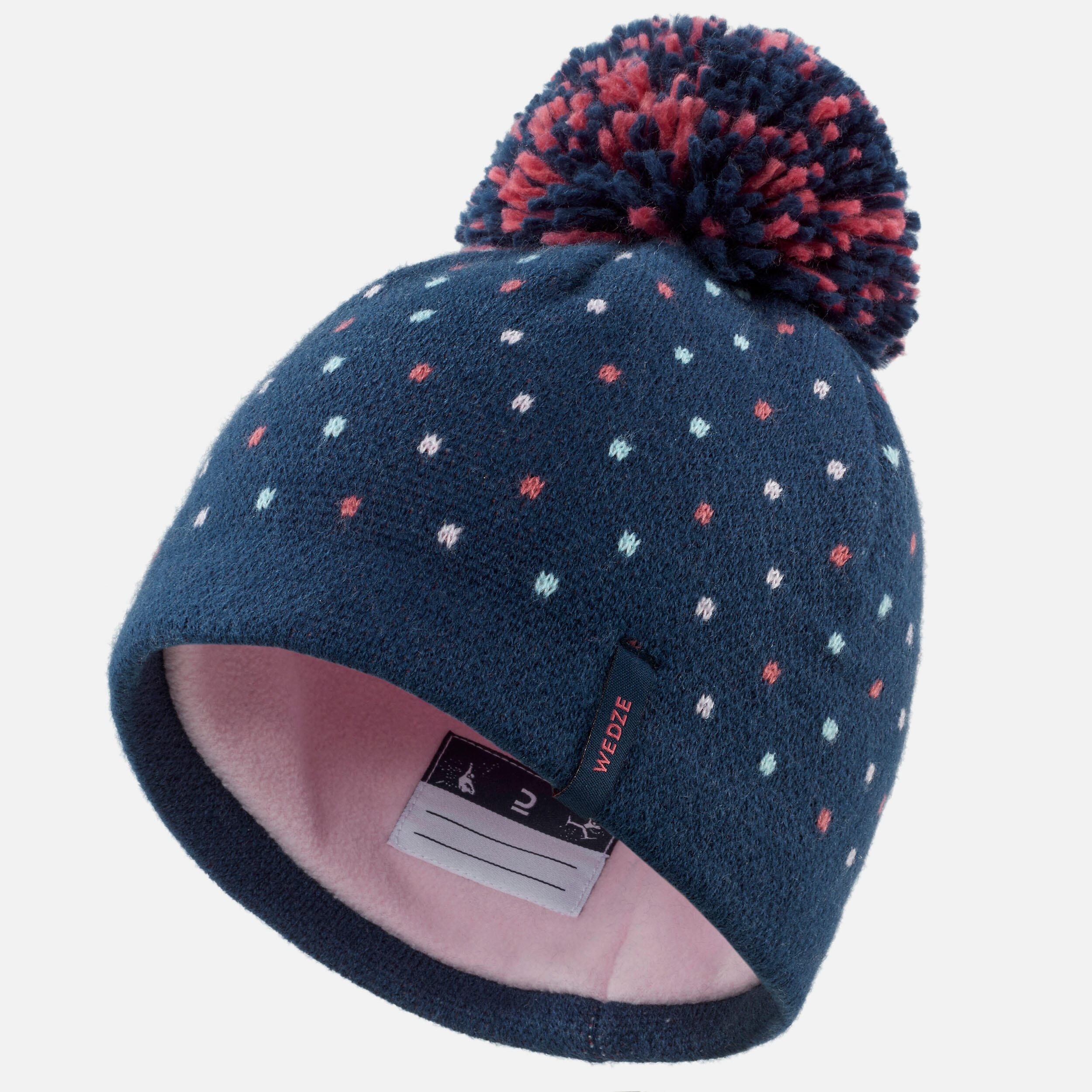 Beebide suusatamise/kelgutamise müts ja sall WARM, tumesinine roosade ...
