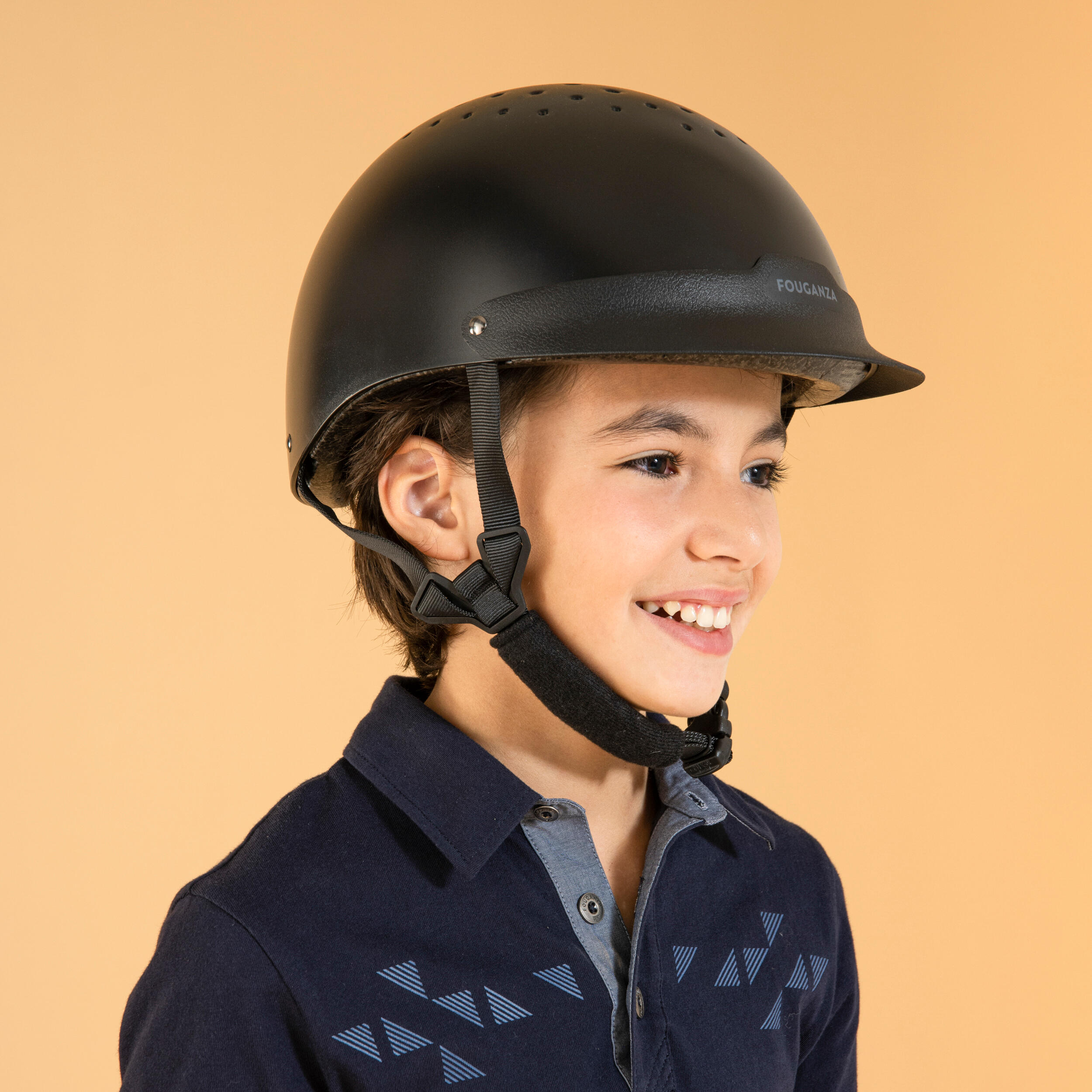 Horse Riding Helmet - 100 Black - graphite black - Fouganza - Decathlon