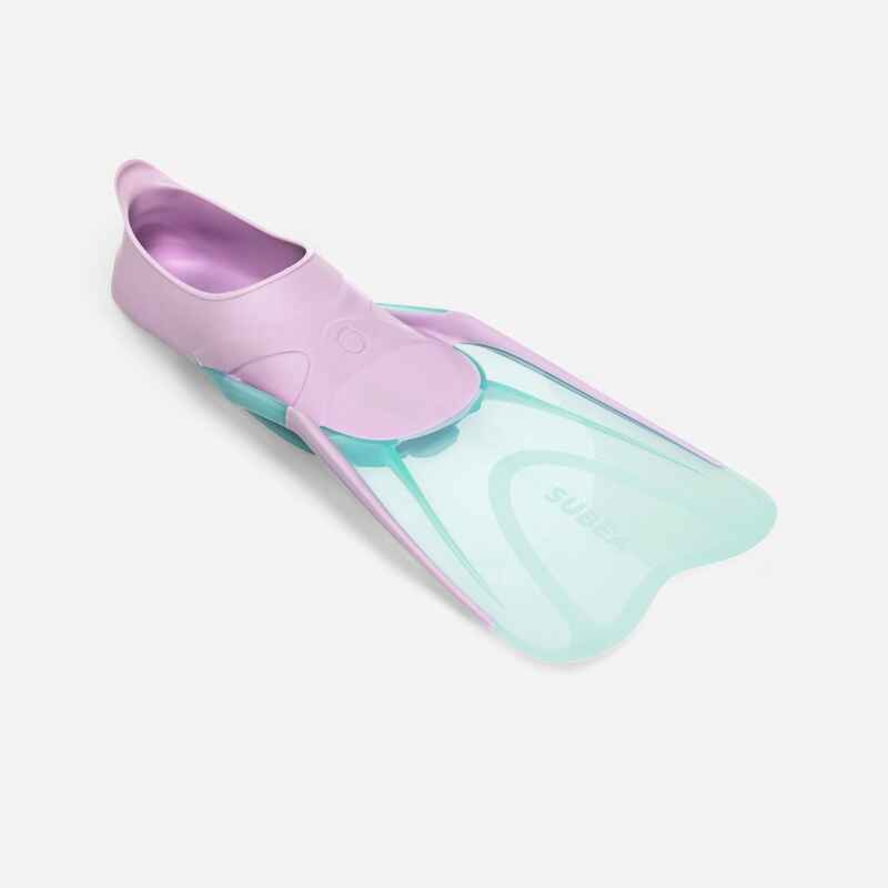 Kids' Diving Fins - FF 100 Soft Purple Green - Decathlon