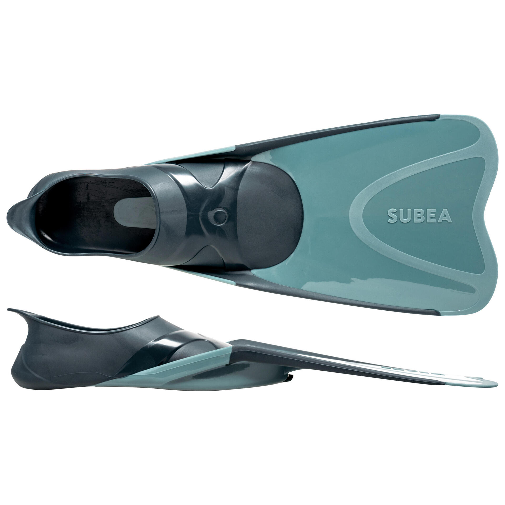 Adults’ snorkelling fins SUBEA SNK 500 - blue grey