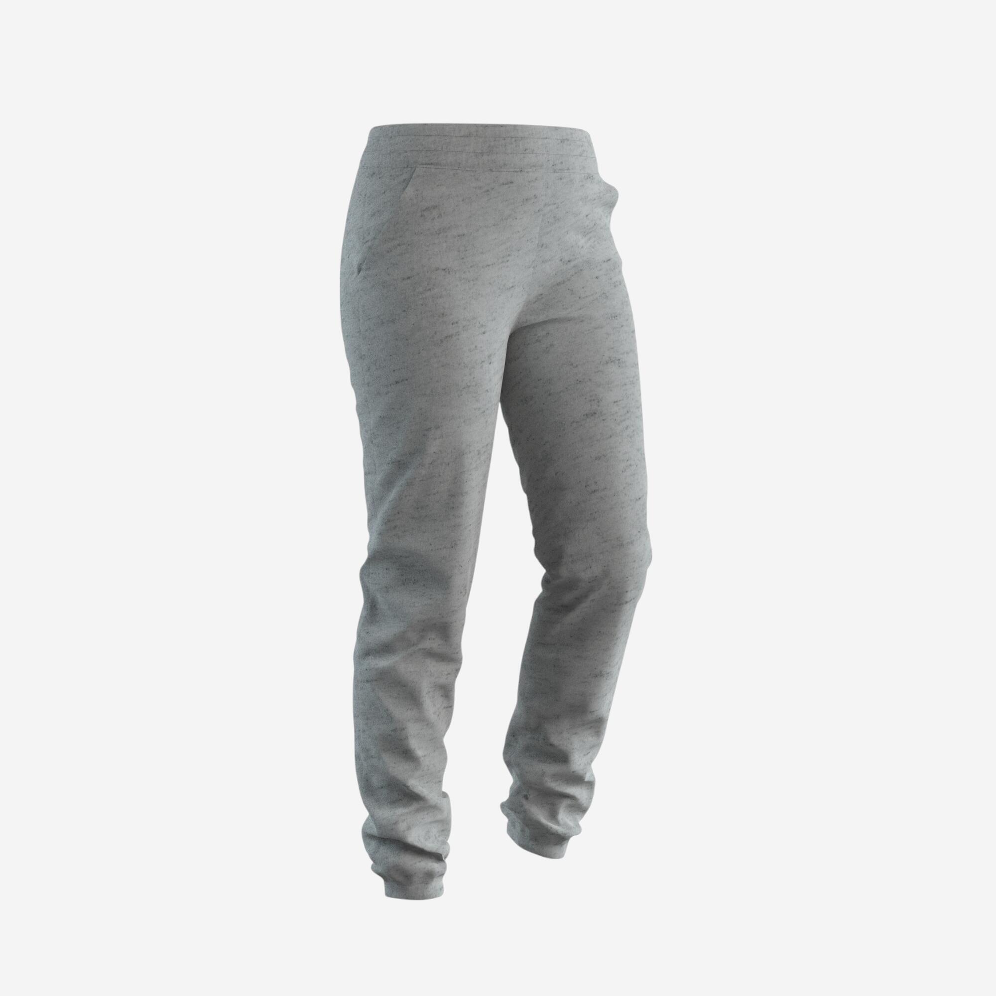 Women’s Slim-Fit Fitness Pants - 500 - Pale grey - Domyos - Decathlon