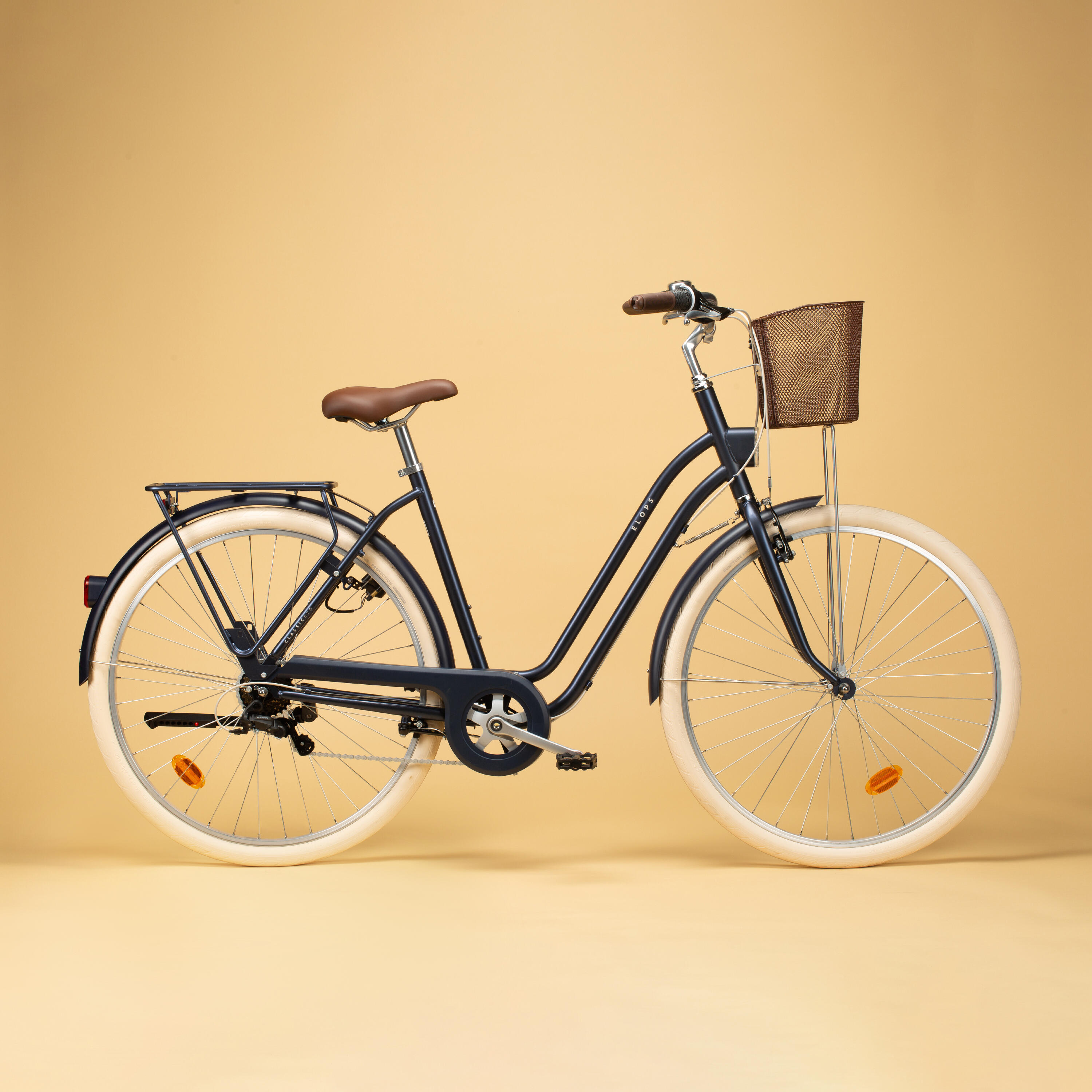 Elops 520 Low Frame City Bike - Navy blue‎ - Elops - Decathlon