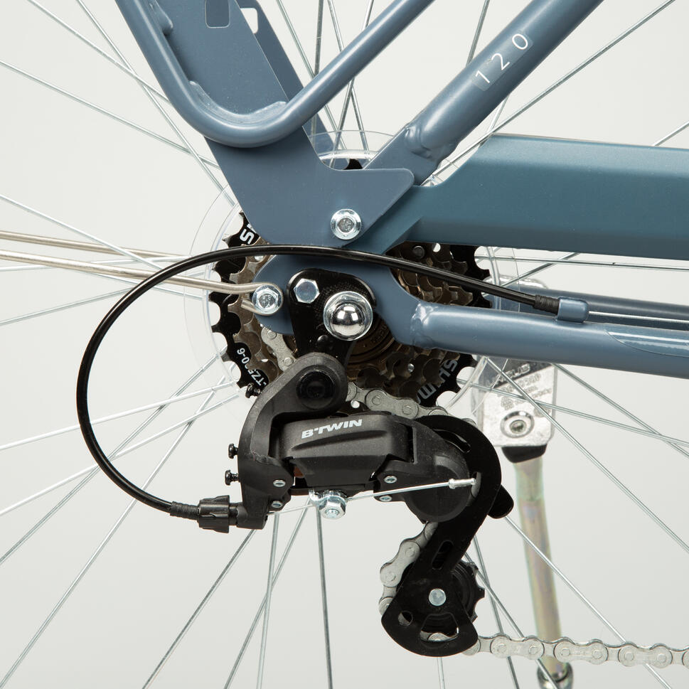 VELO DE VILLE ELOPS 120 à CADRE BAS BLEU ELOPS | Decathlon