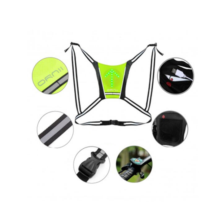 Gilet clignotant vélo noir jaune 5 signaux ORNII | Decathlon