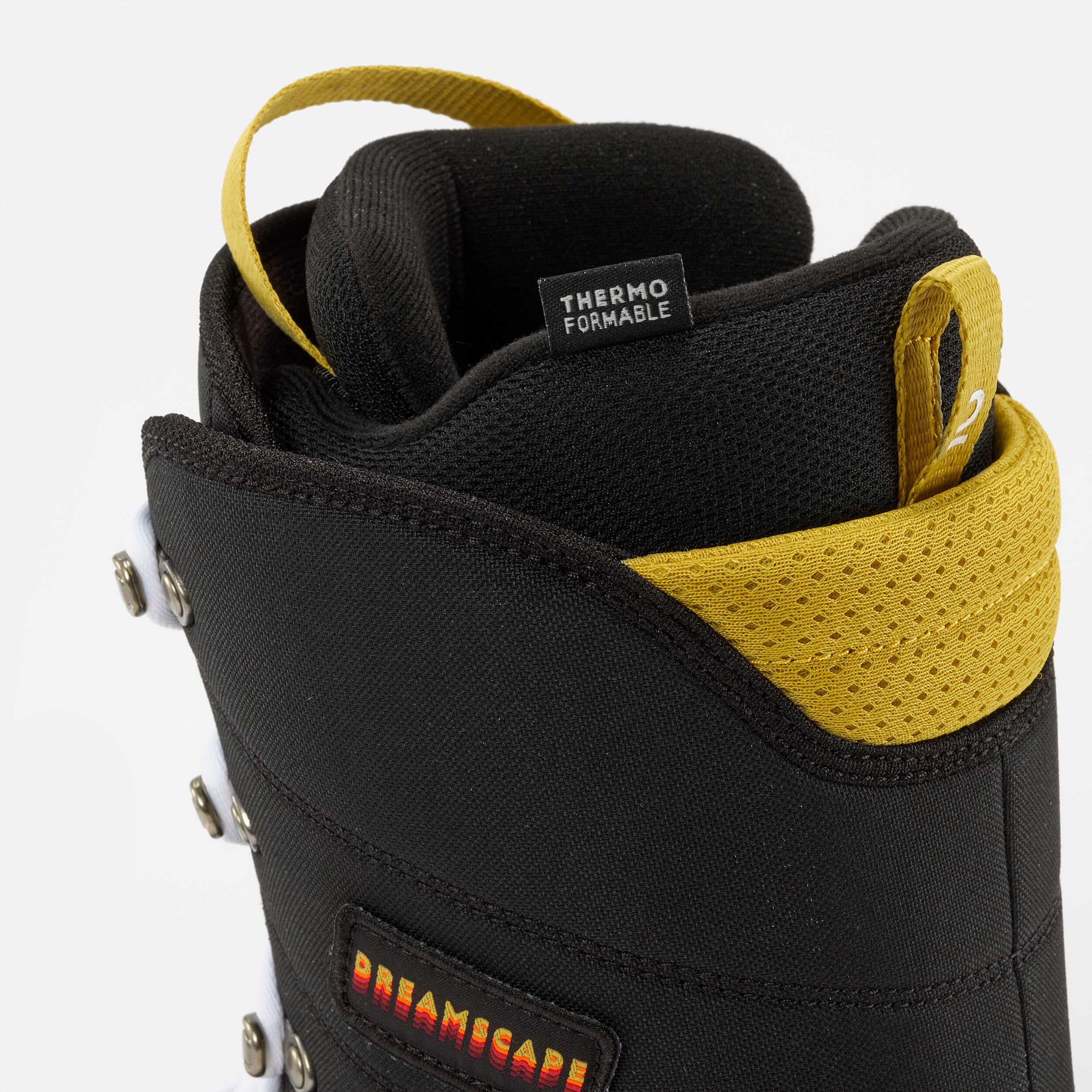 Flexible Snowboard Boots – SNB 100 - Smoked black, Clay yellow ...