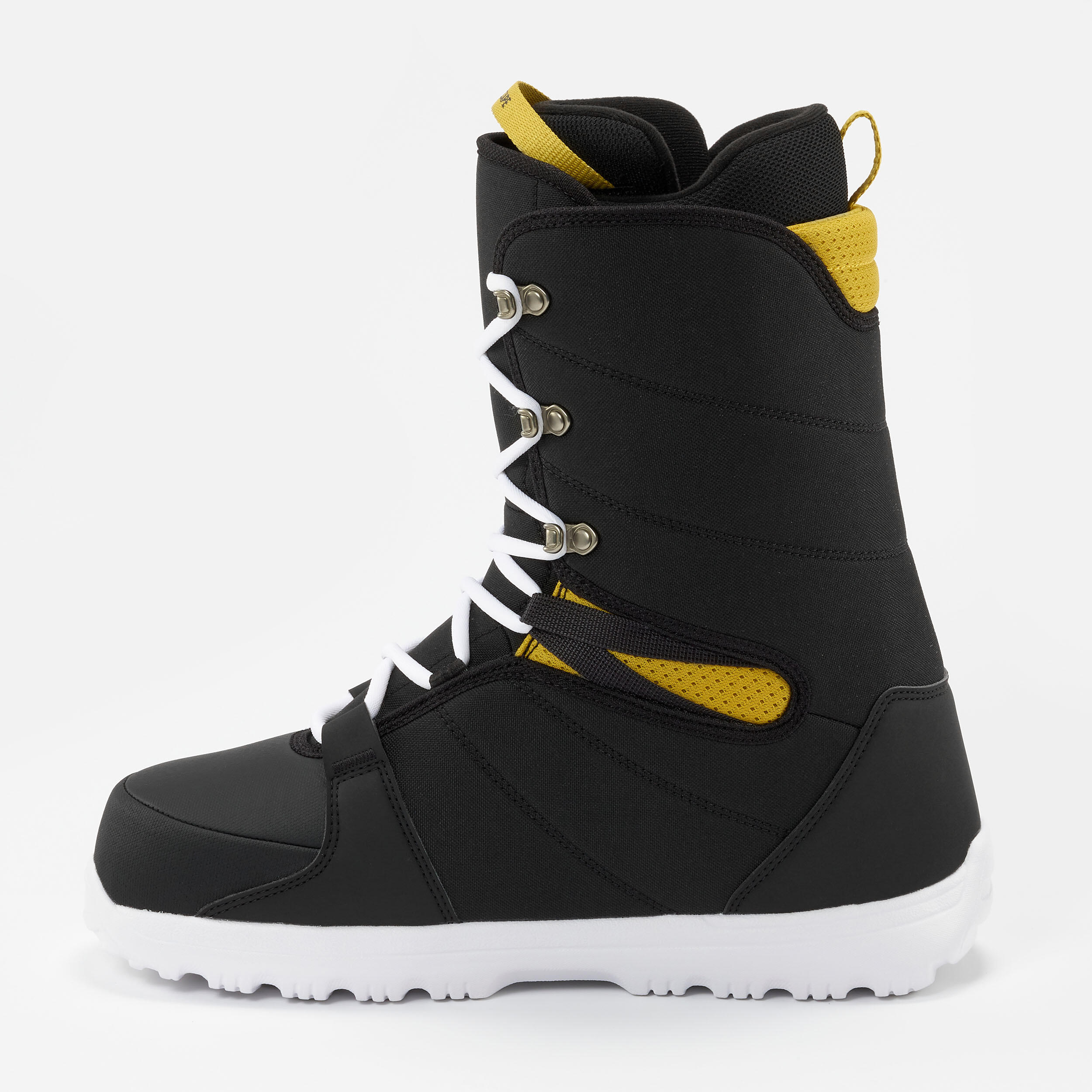 Flexible Snowboard Boots – SNB 100 - Smoked black, Clay yellow ...