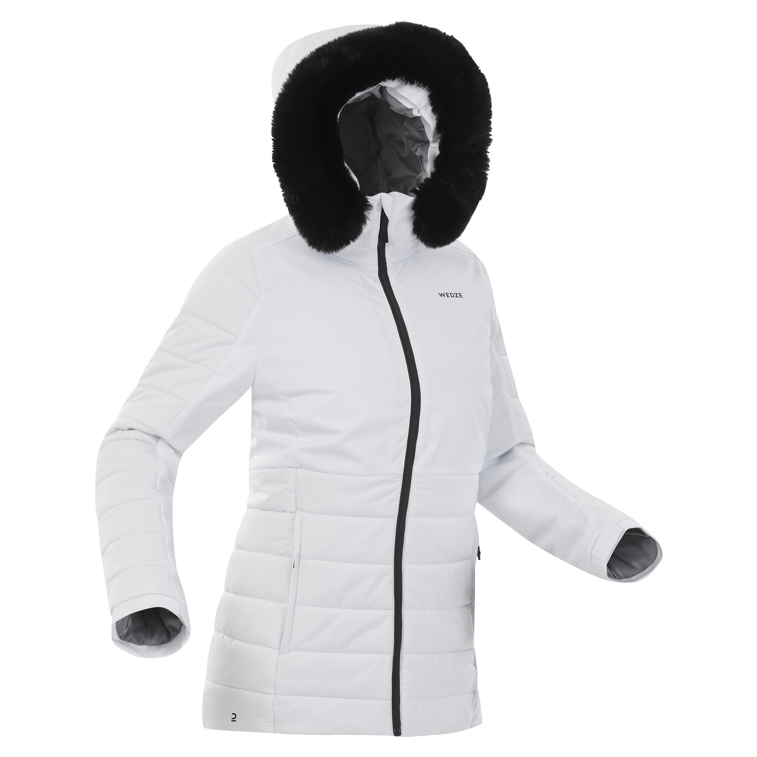 Women Skiing Winter Jacket 100 - White