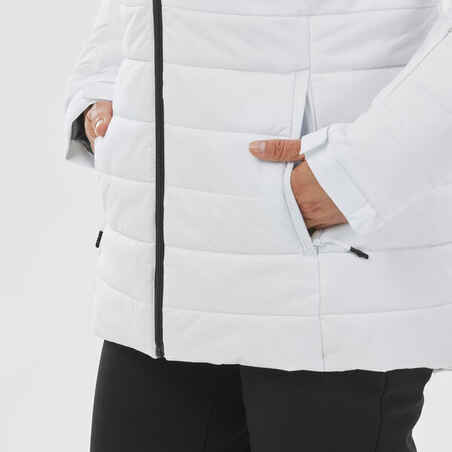 Women's Mid-Length Warm Ski Jacket - 100 - White - Decathlon