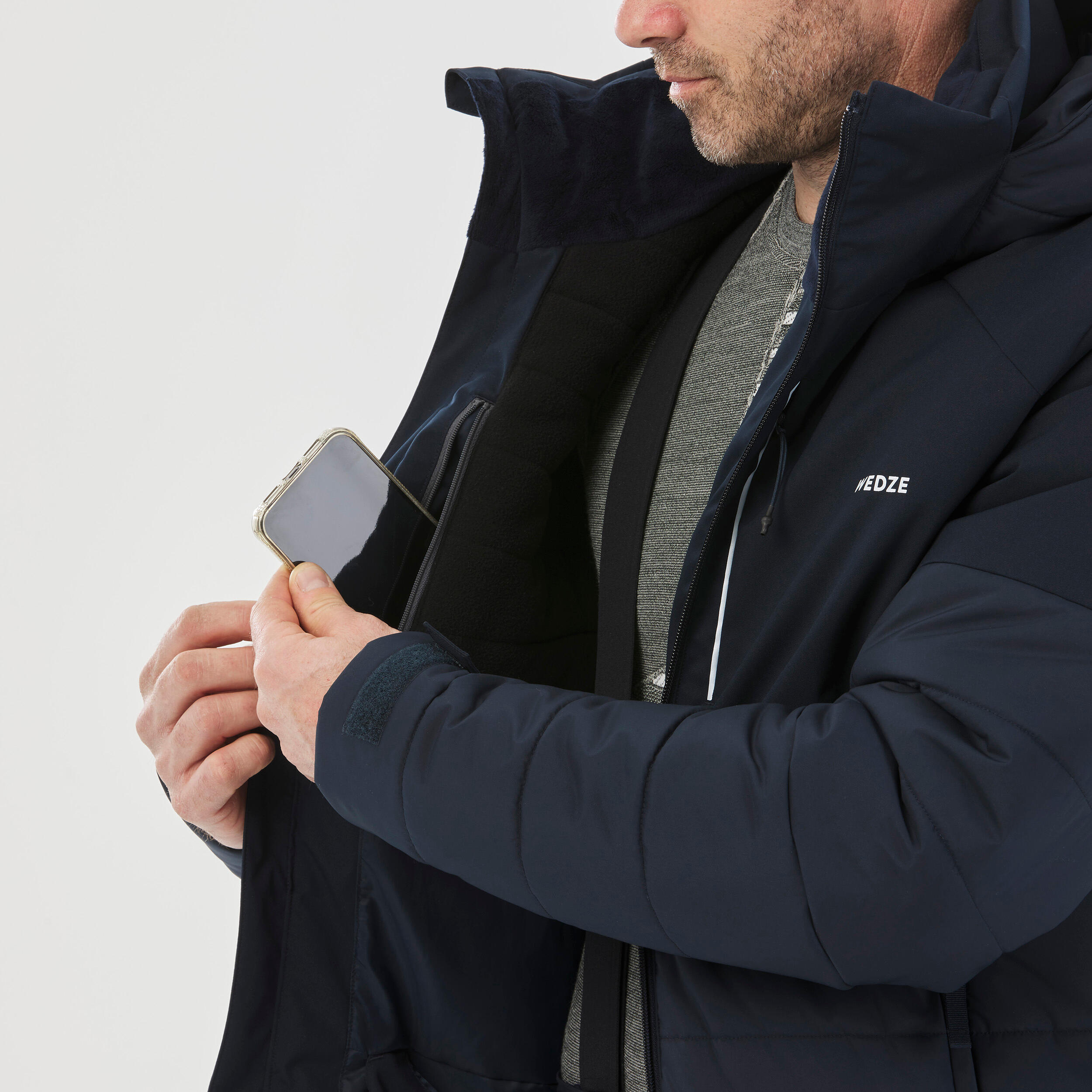 Men Skiing Winter Jacket 100 - Navy Blue