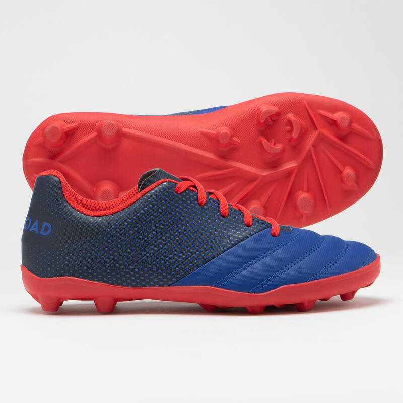 Botas de Rugby Niños terreno seco Offload SKILL 100 FG azul rojo ...