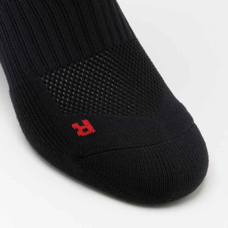 Adult High Rugby Socks R500 - Red/Black - Decathlon