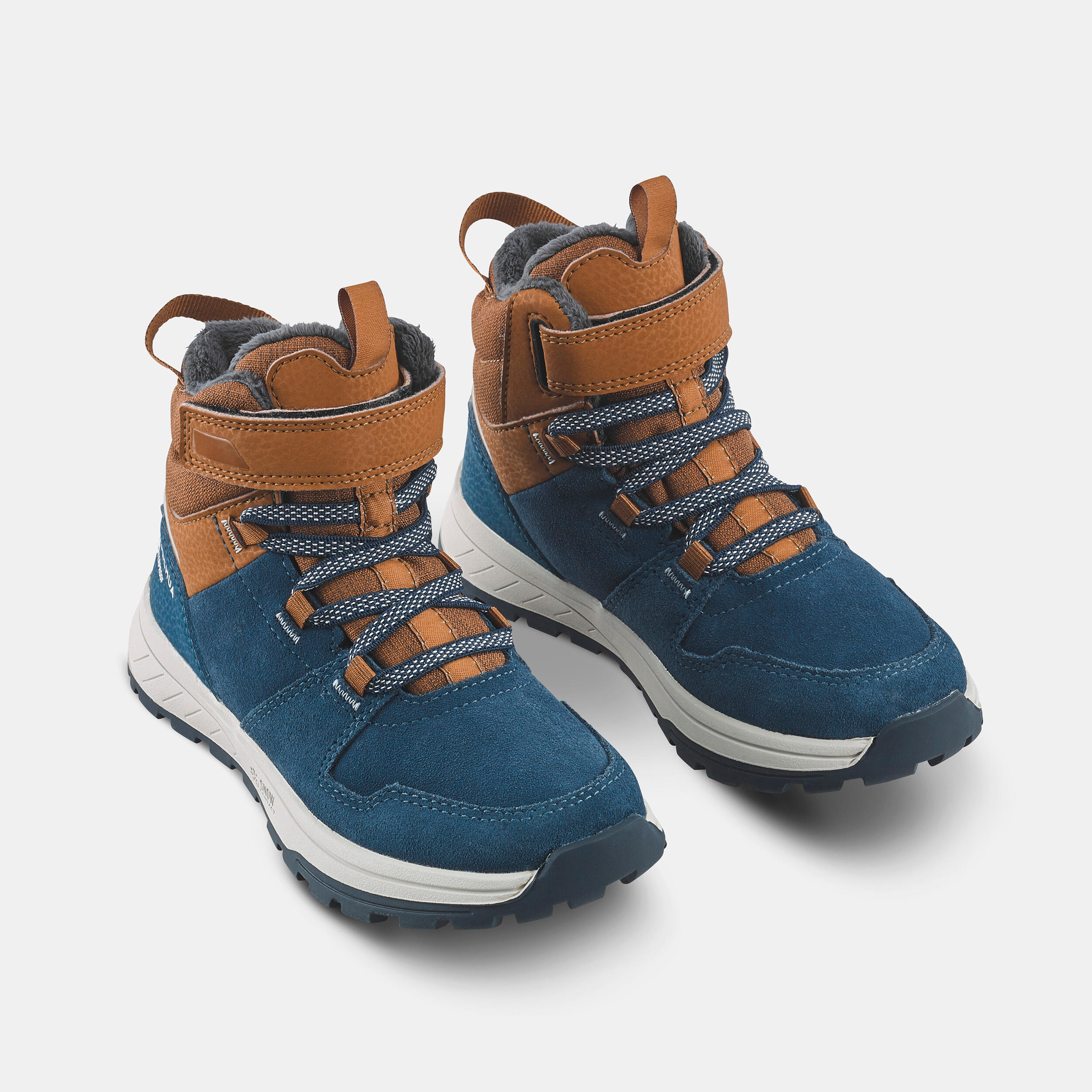 Winterschuhe Kinder Gr. 24–34 Leder Klett warm wasserdicht Winterwandern - SH500 - Decathlon