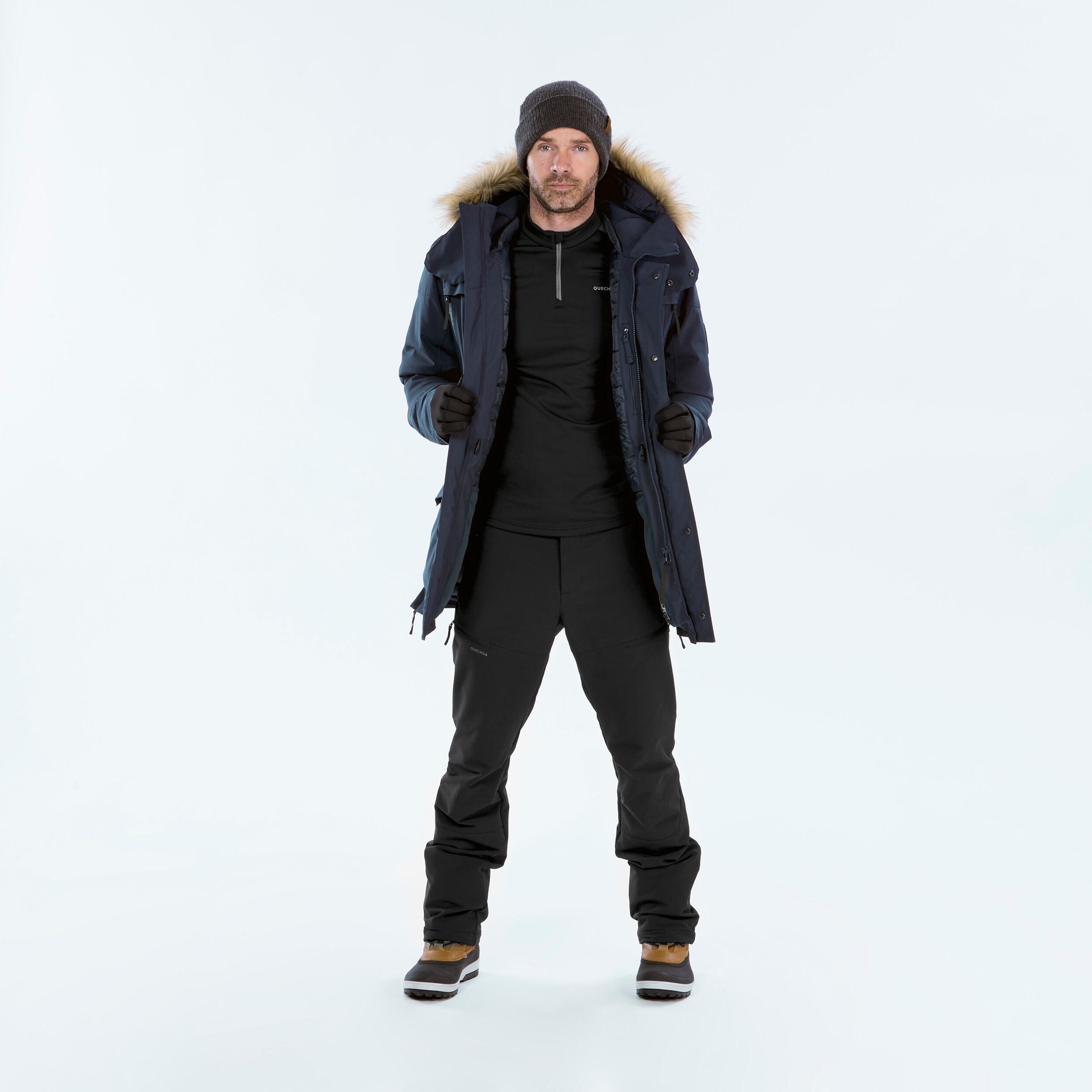 Men’s Winter Waterproof Hiking Parka – SH 900 - Asphalt blue - Quechua ...
