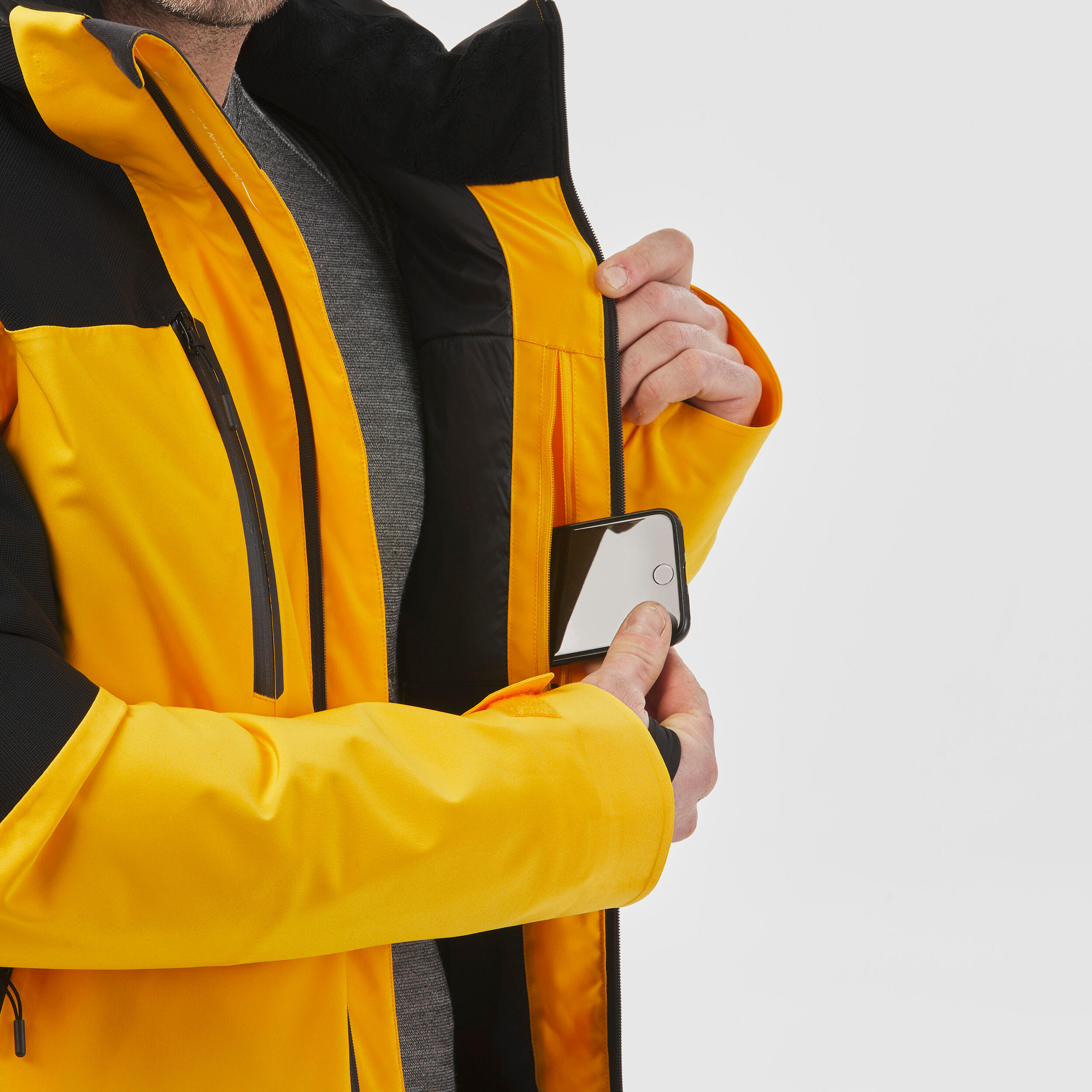 Men’s Ski Jacket - 500 SPORT - Yellow/Black | Decathlon