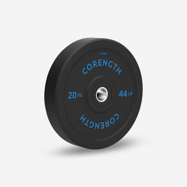 Weightlifting Bumper Disc 20 kg - Inner Diameter 50 mm DOMYOS - Decathlon