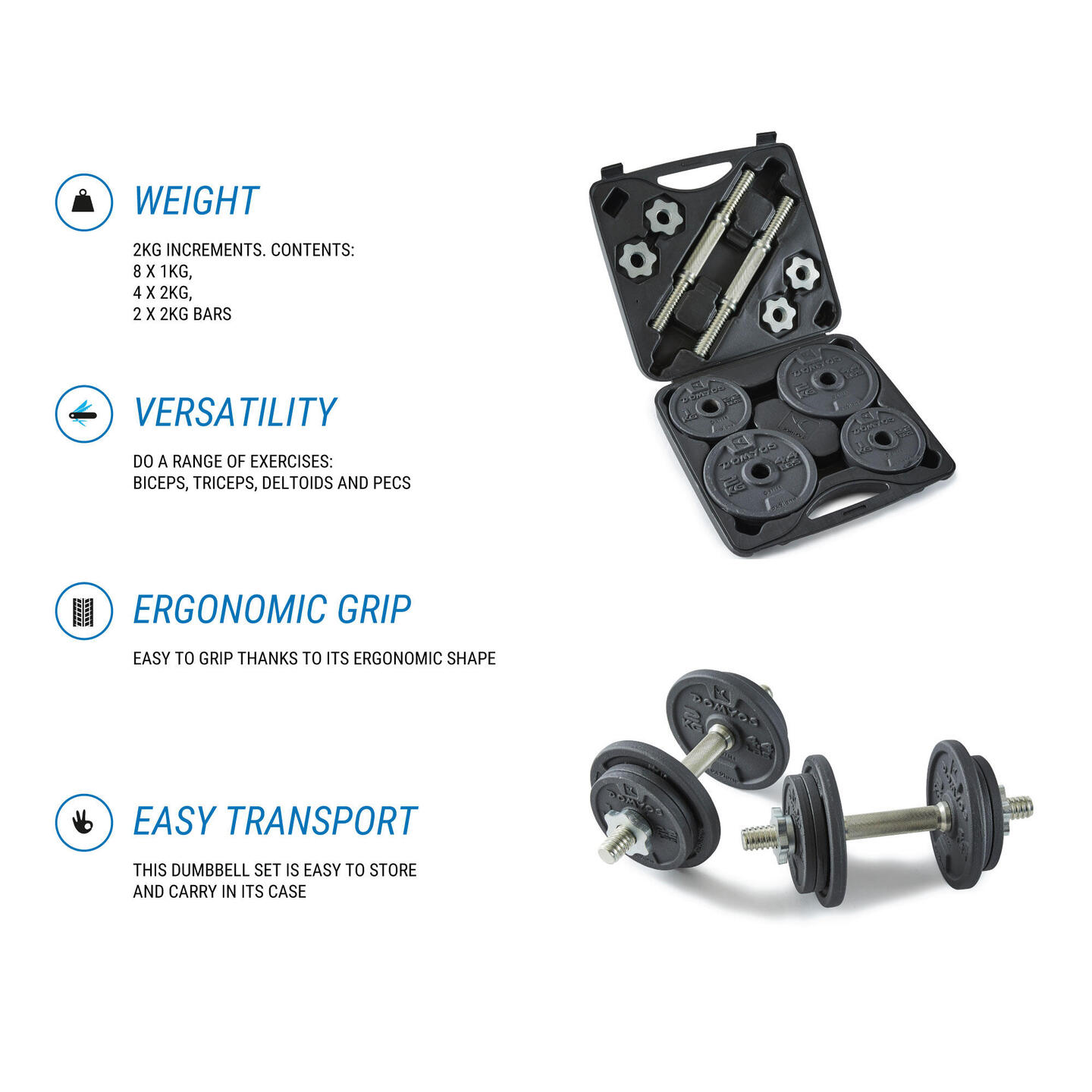 20KG Weight Training Dumbbell Kit