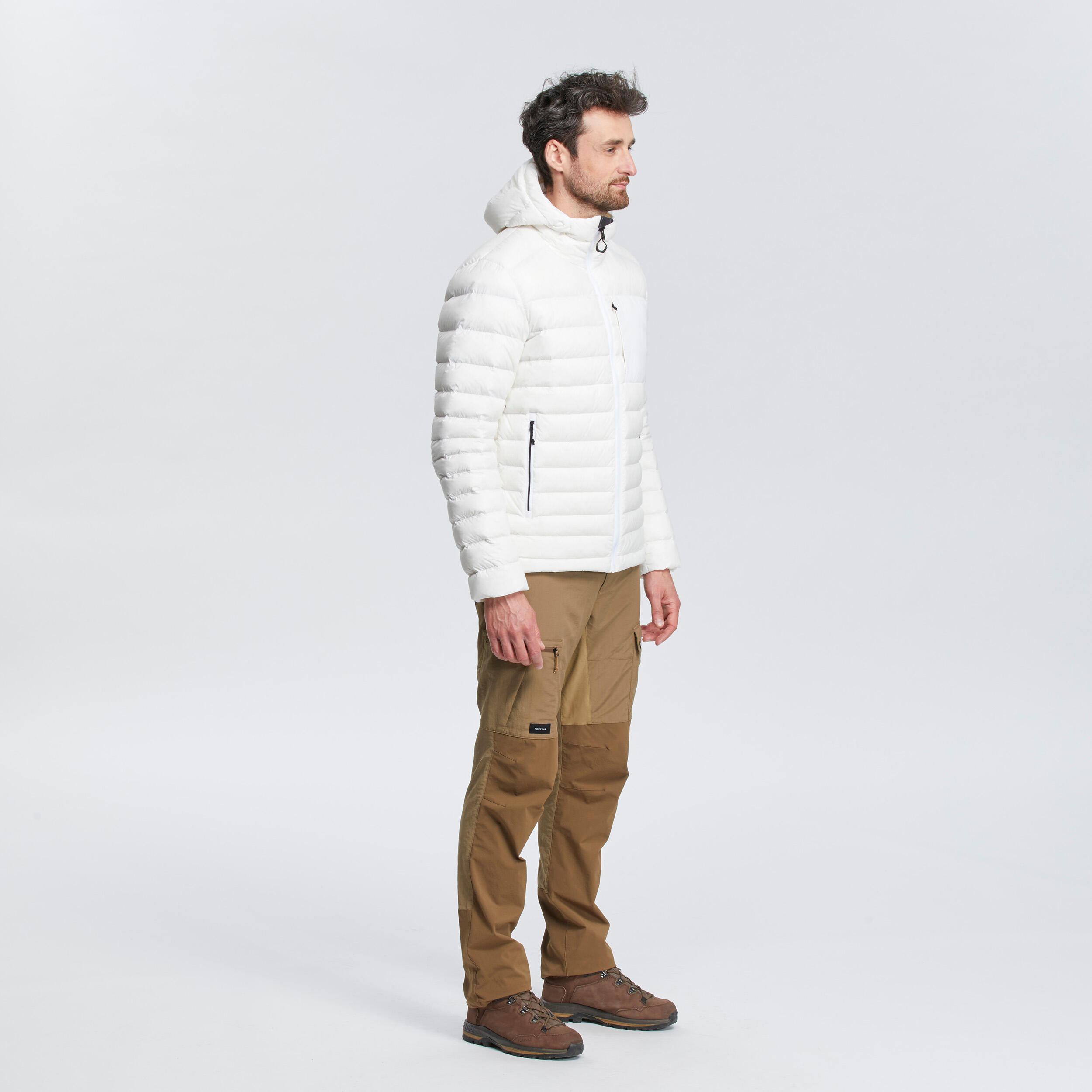 Men’s Down Winter Jacket with Hood – MT 500 - no dye, Snow white ...