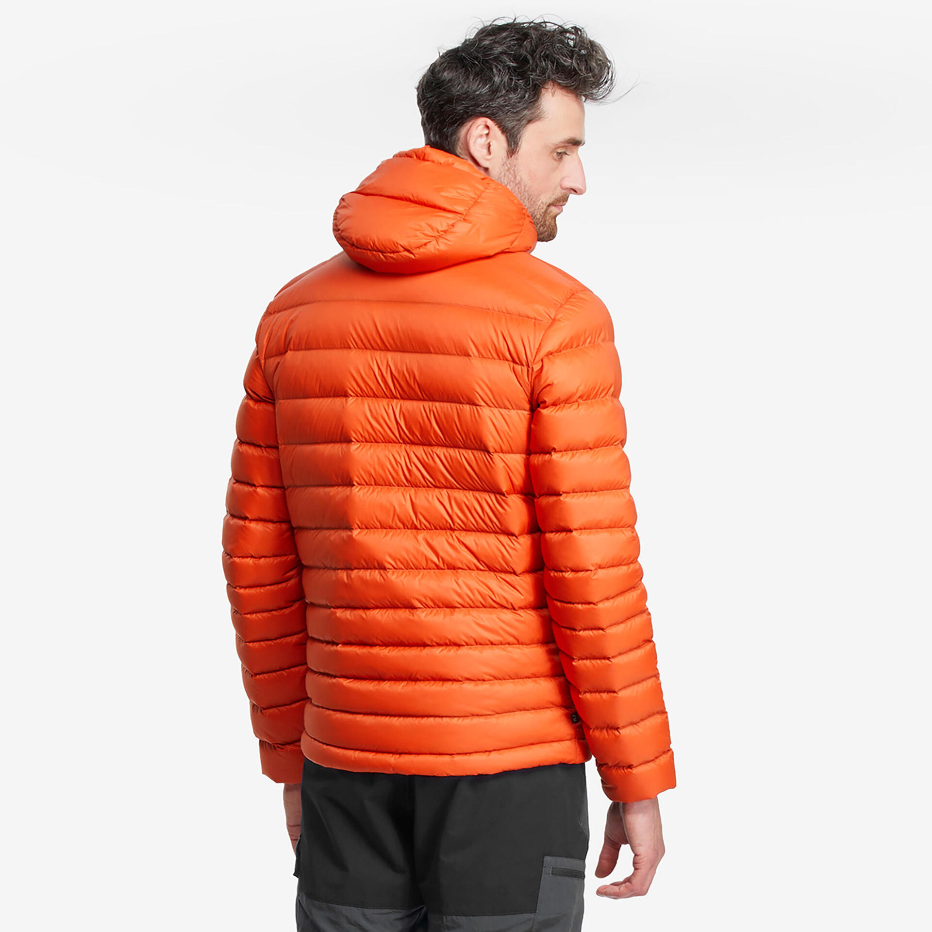 Men's Water-repellent Down Jacket with Hood MT500 -10°C - Orange