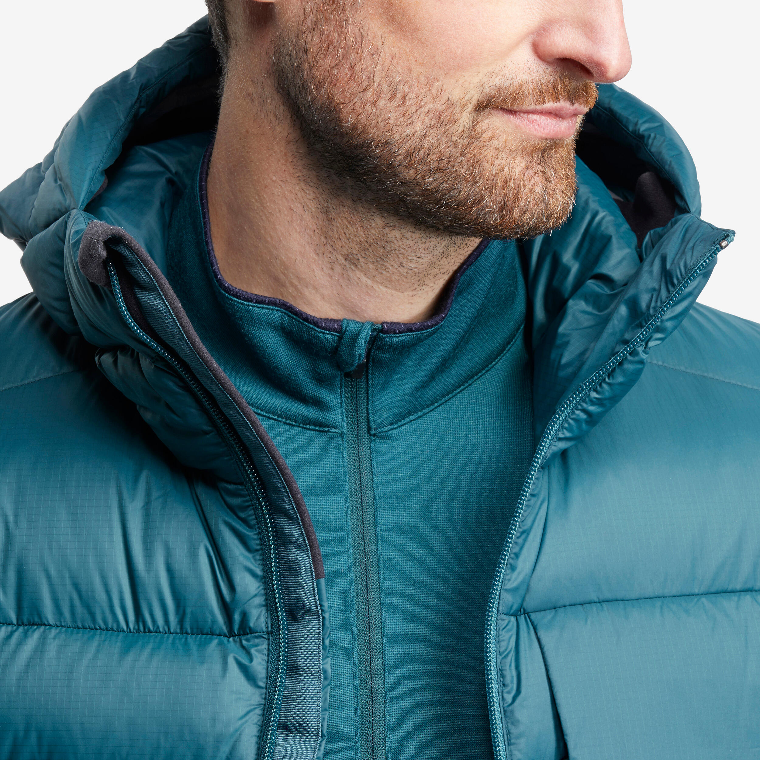 Men’s Down Winter Jacket - MT 500 Blue - Dark petrol blue, Dark petrol ...