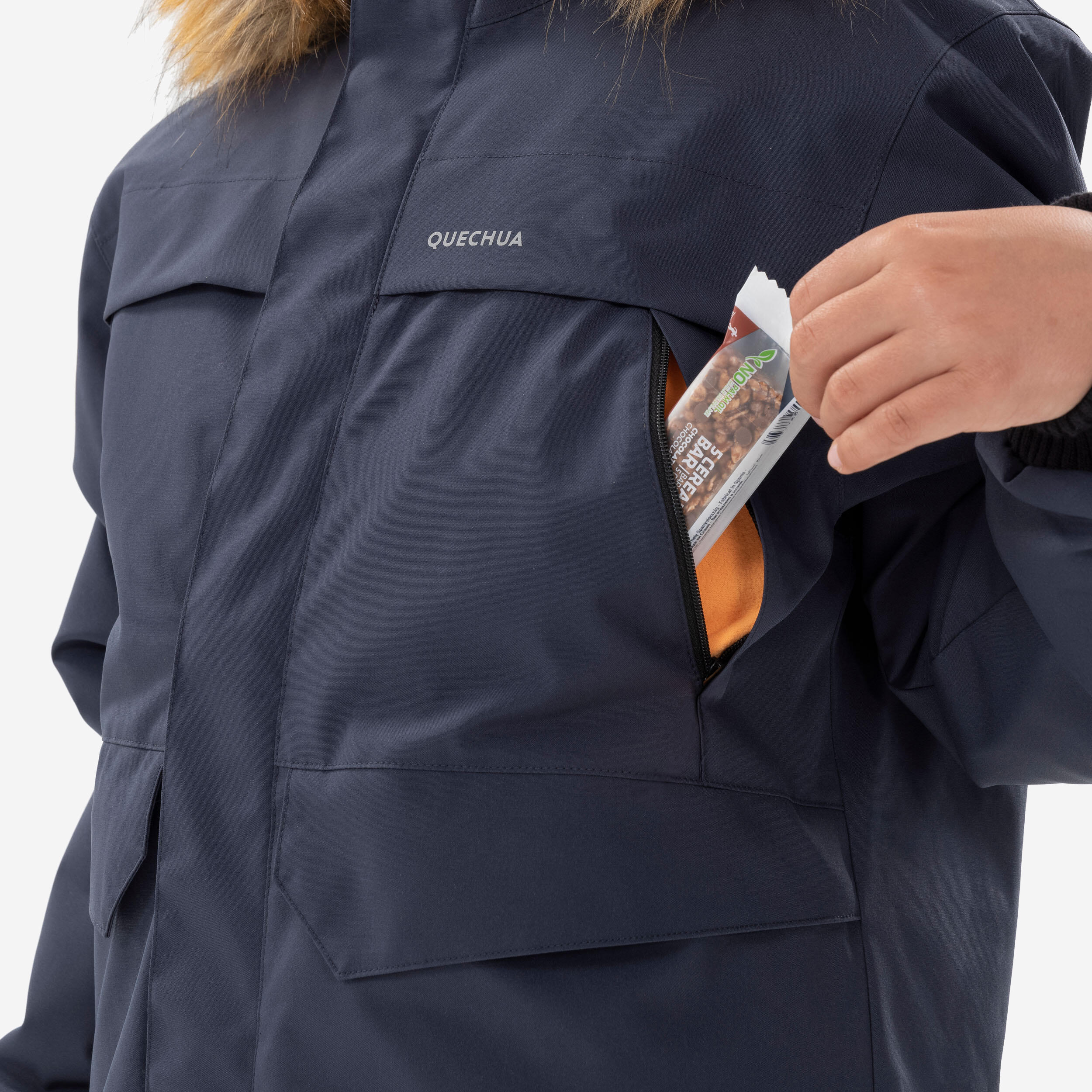 PARKA IMPERMEABLE SENDERISMO NIÑOS SH100 -6,5 °C AZUL - Decathlon