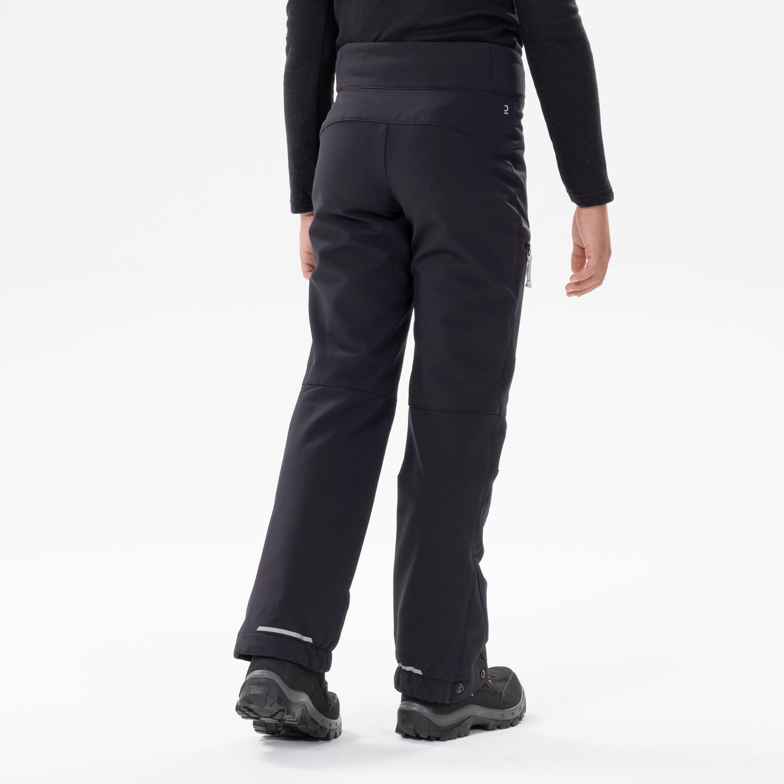 Kids’ Warm Softshell Hiking Pants - SH 500 - Black - Quechua - Decathlon