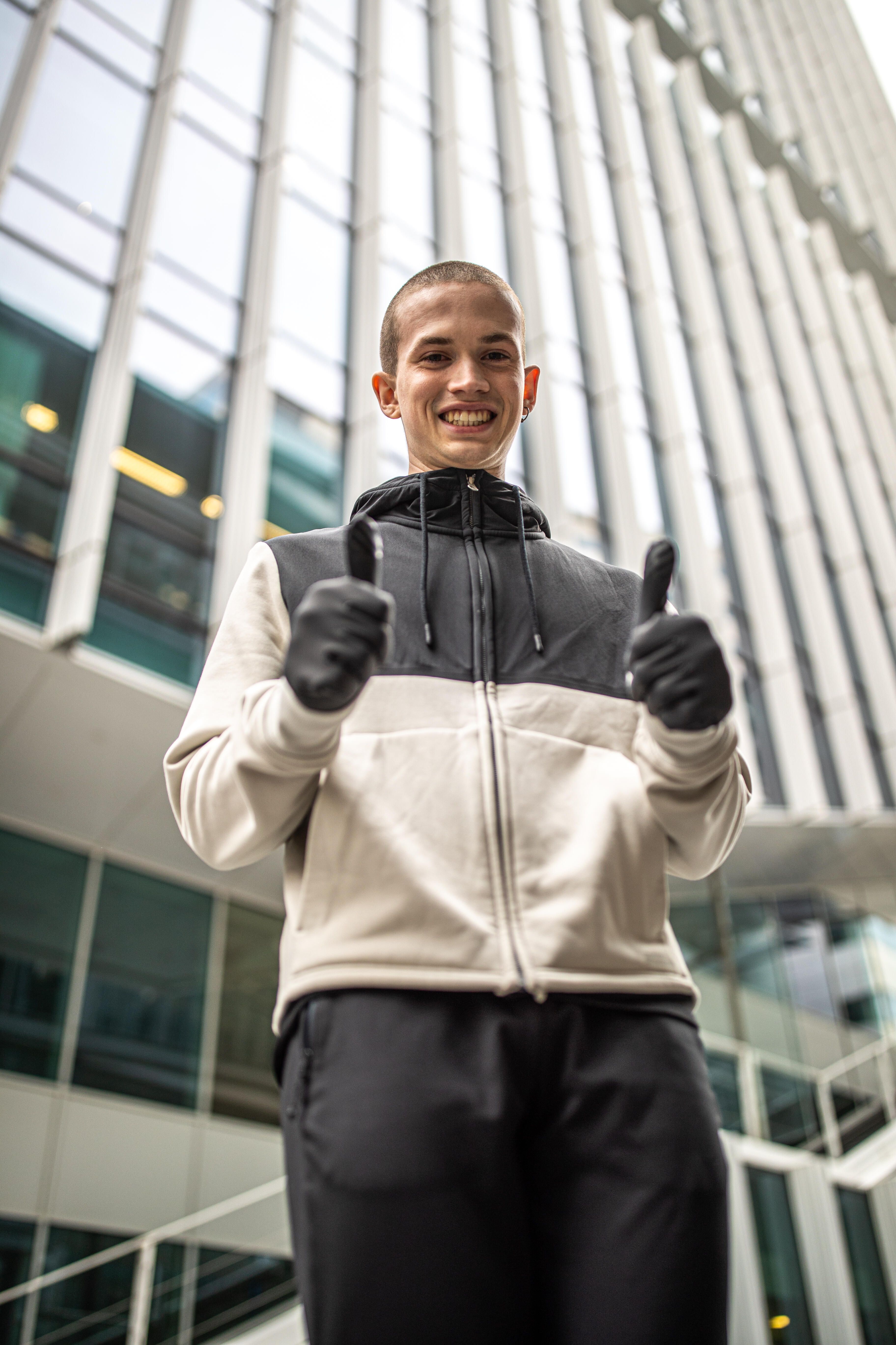 Touchscreen Running Gloves - V2 Black - smoked black - Kiprun - Decathlon