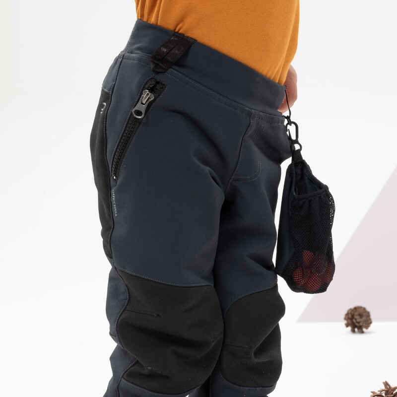 Wanderhose Softshell MH550 Kinder Jungen Gr. 92–116 dunkelgrau - Decathlon