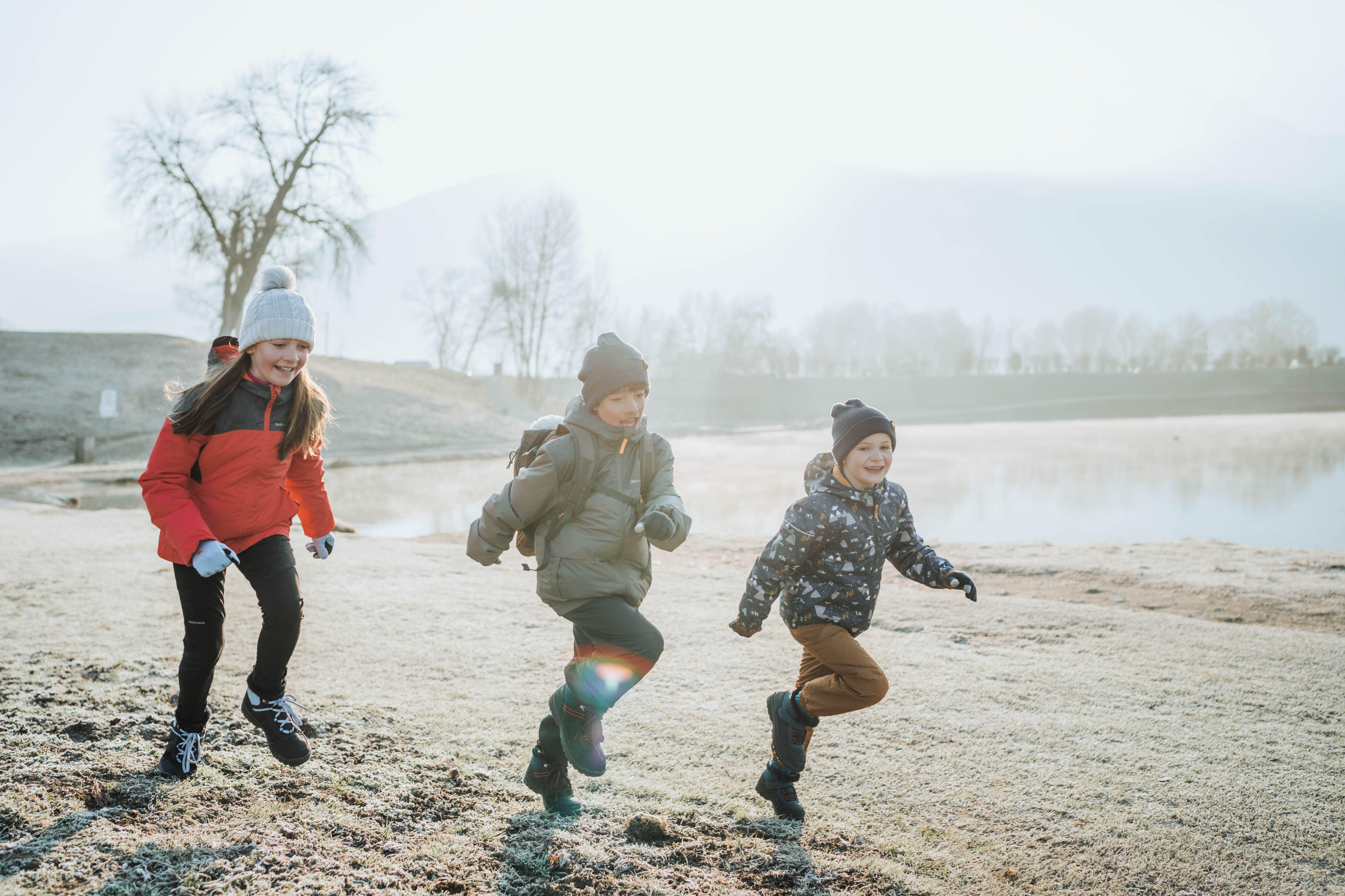 Kids’ Softshell Pants - SH 100 Brown - Dark cinnamon - Quechua - Decathlon