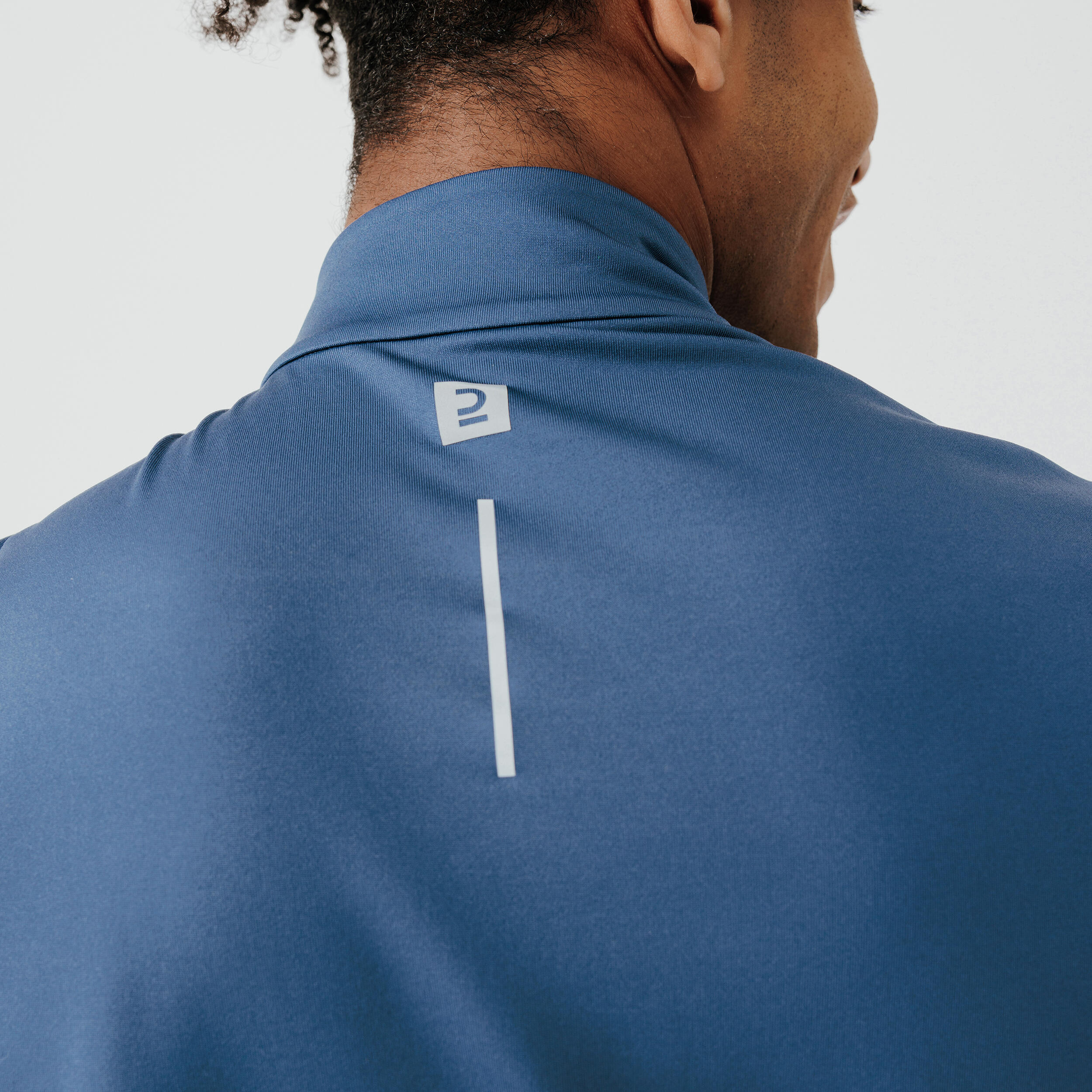 Men's Long-Sleeved Half-Zip Running Shirt – Run 100 - Abyss blue ...