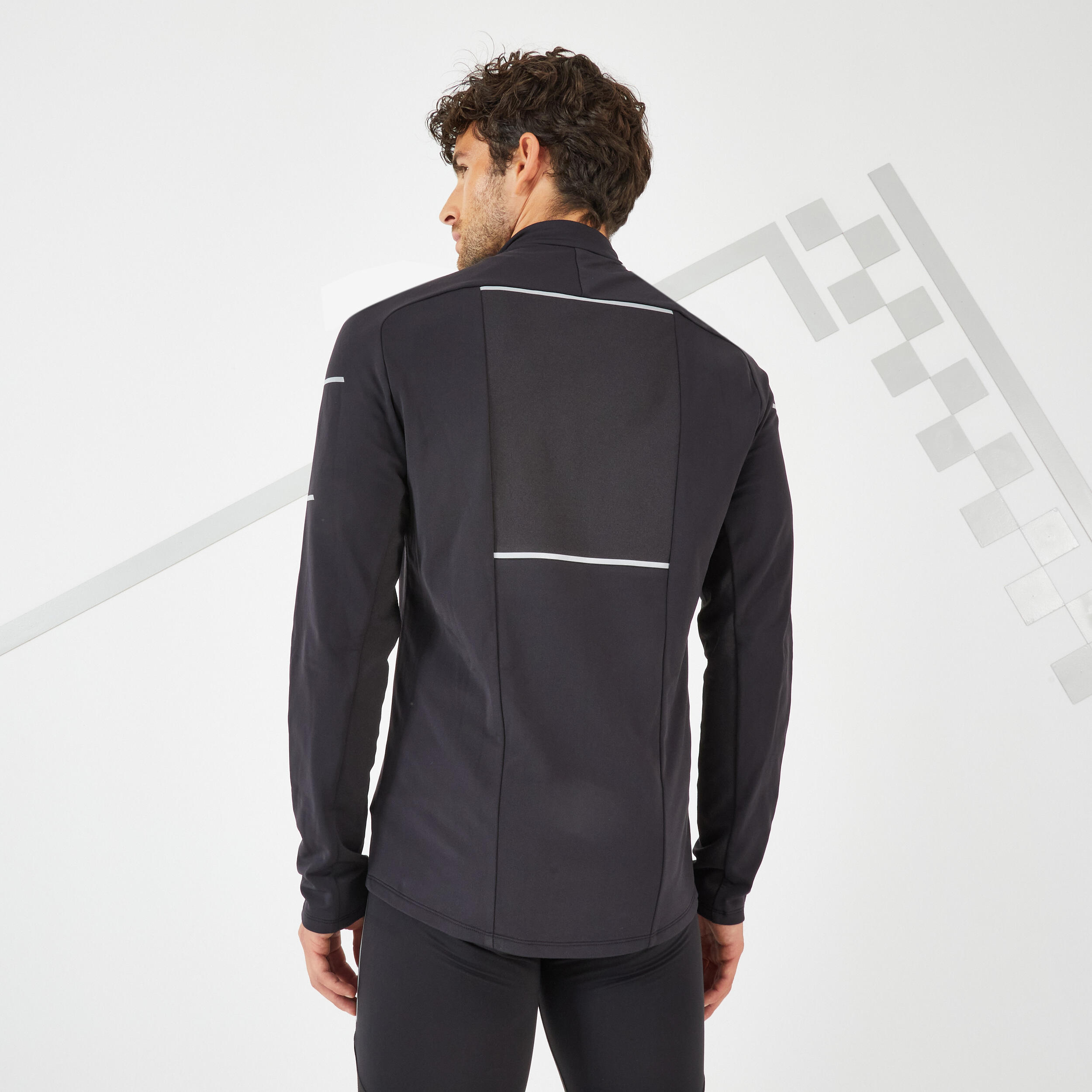 Men's Warm Running Jacket - 900 - smoked black, graphite grey - Kiprun ...