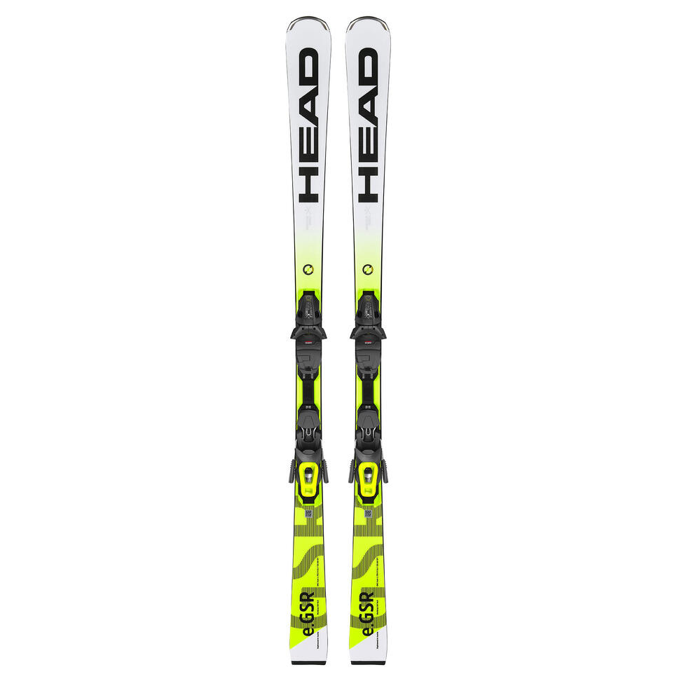 SKI PISTE EXPERT HOMME - WORLDCUP REBELS e.GSR HEAD BLANC/JAUNE FLUO HEAD - Decathlon