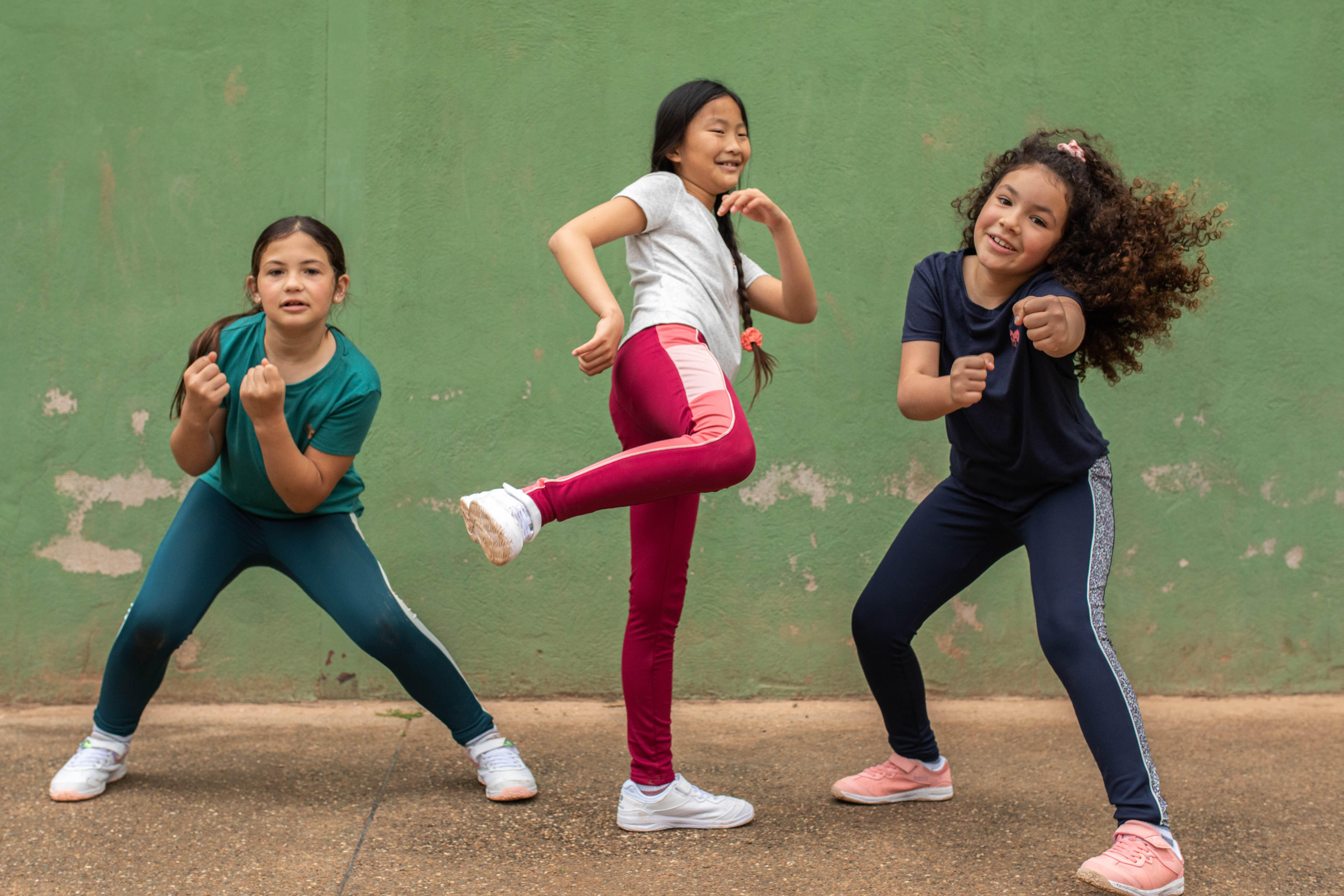 Kids' High-Waisted Leggings - S 500 - cherry purple, Pink, Pink ...