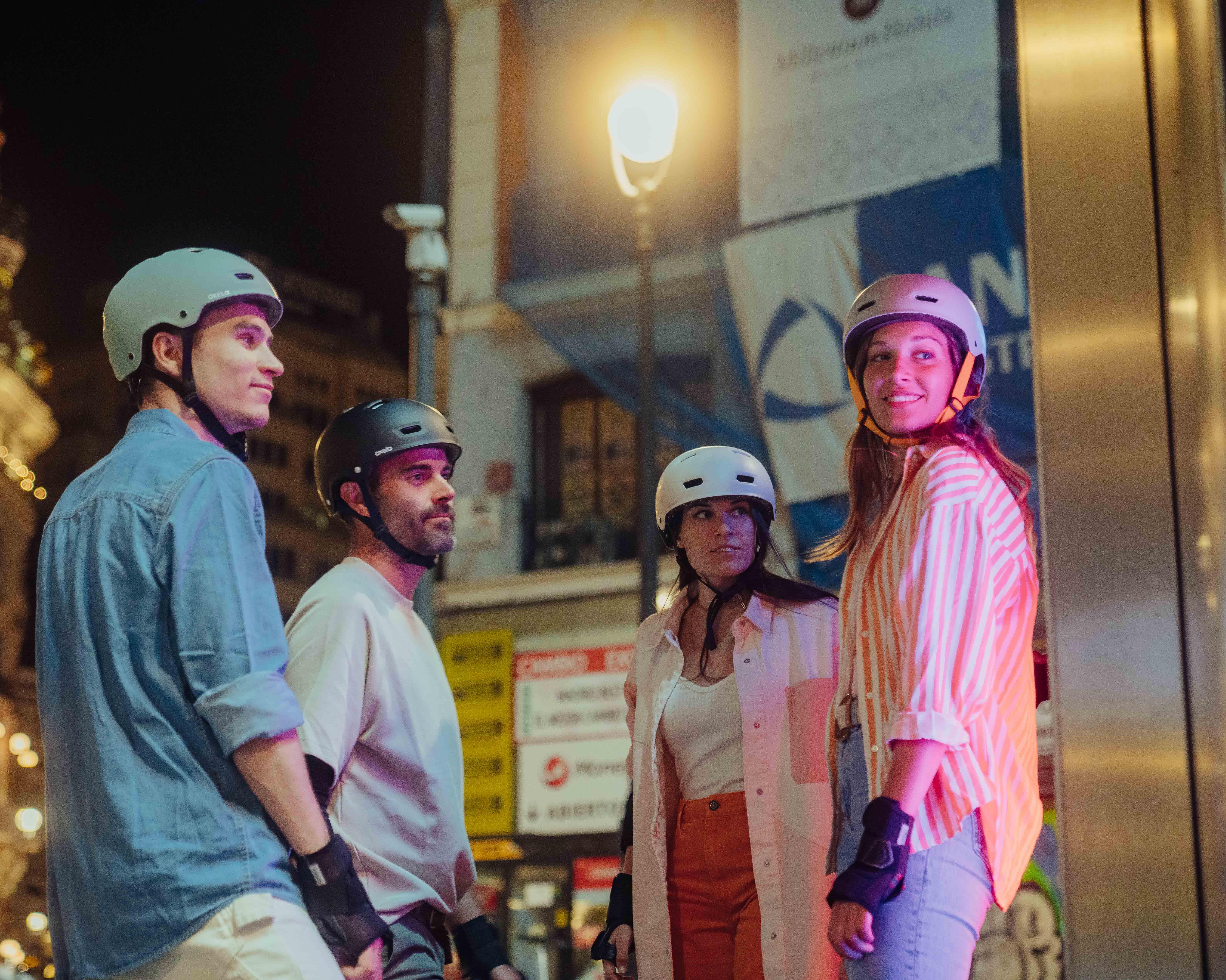 Adjustable Skate Helmet - MF 500 Black - Black, Dark blue - Oxelo ...