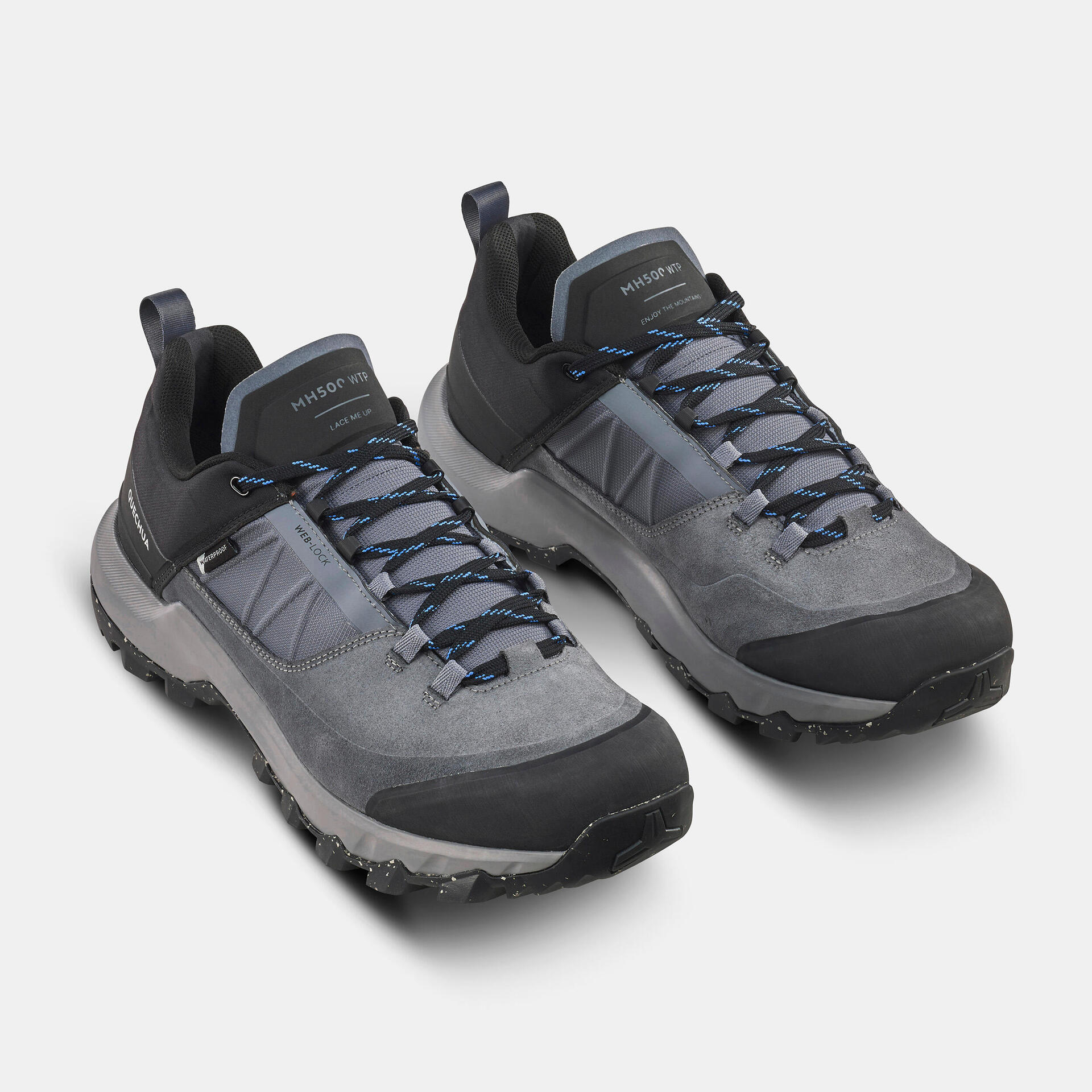 Sepatu Hiking Pria Waterproof MH500 - Abu-abu